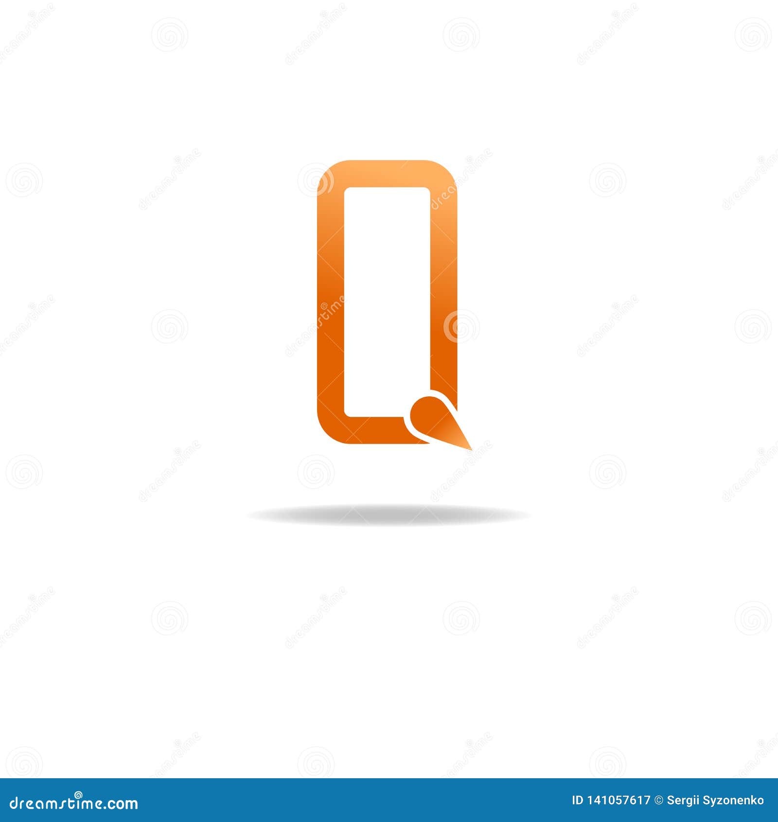 Letter Q Orange Logo, Graphic Design Symbol Stock Vector - Illustration ...