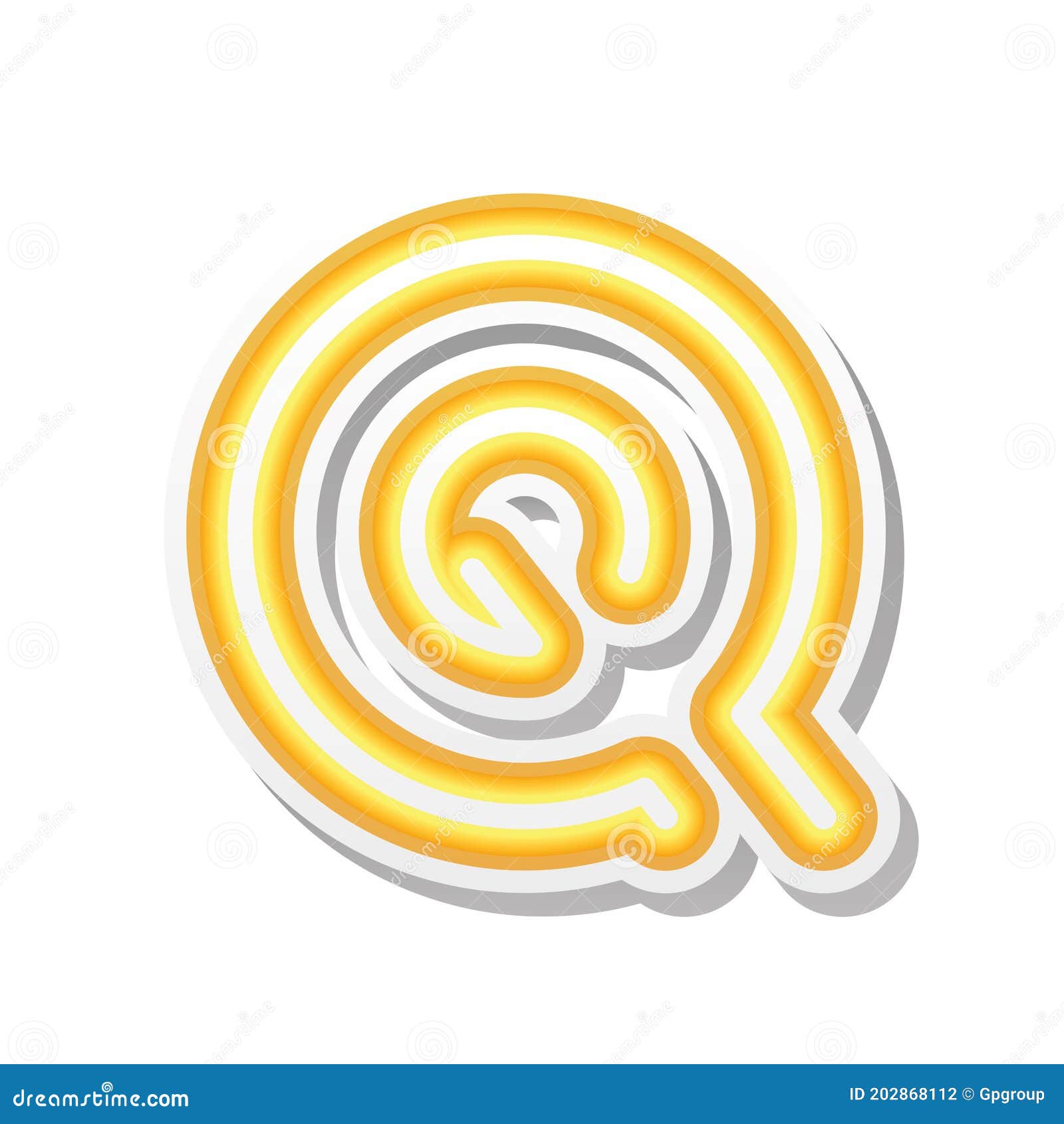 Letter Q in Orange Neon Font Stock Vector - Illustration of symbol ...