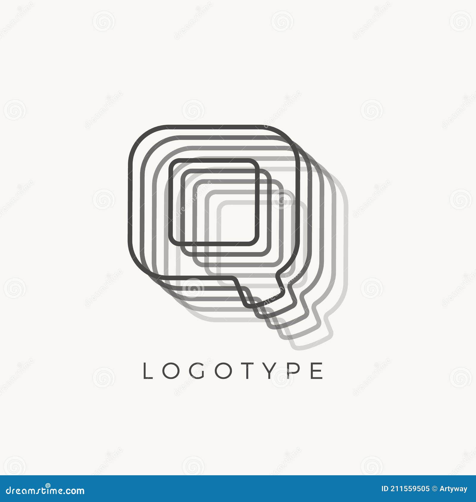 Letter Q of Outline Stripes, Blend Effect Letter for Monogram and Logo ...