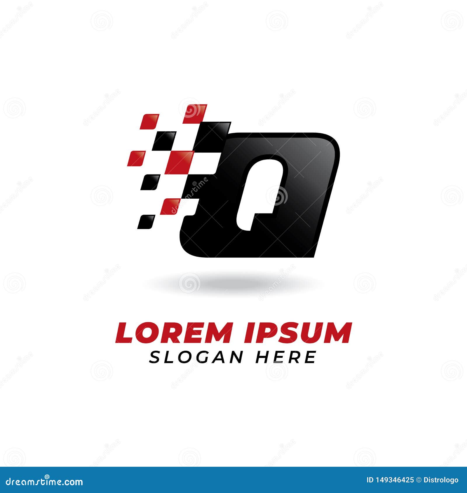 Letter Q with Race Flag Icon Symbol Design Stock Vector - Illustration ...