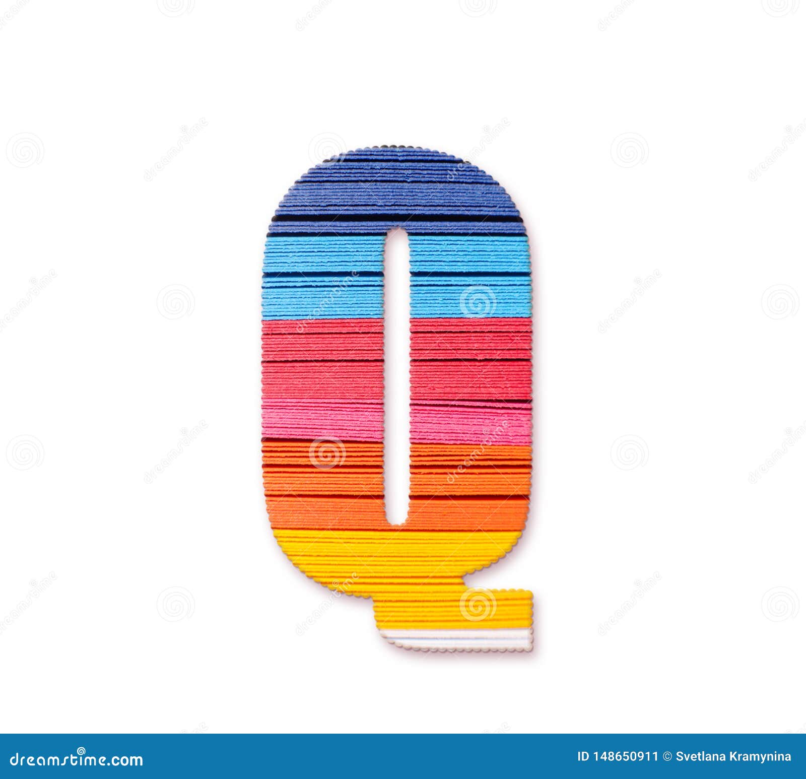Letter Q. Rainbow Color Paper. Stock Illustration - Illustration of ...