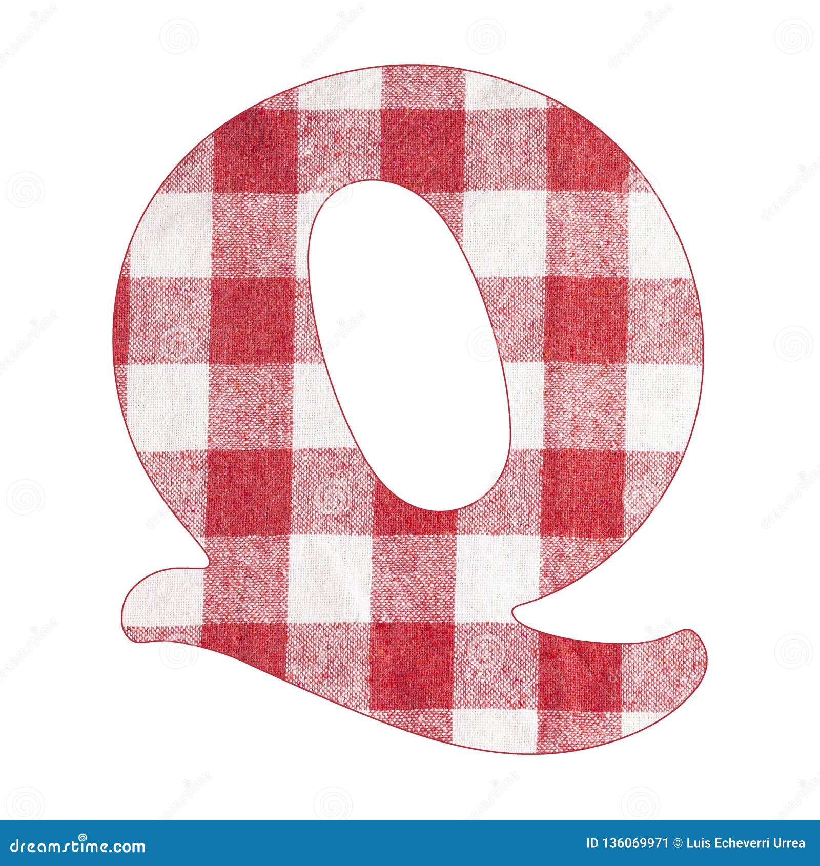 Letter Q - Red Checkered Napkin Background - Top View Stock ...