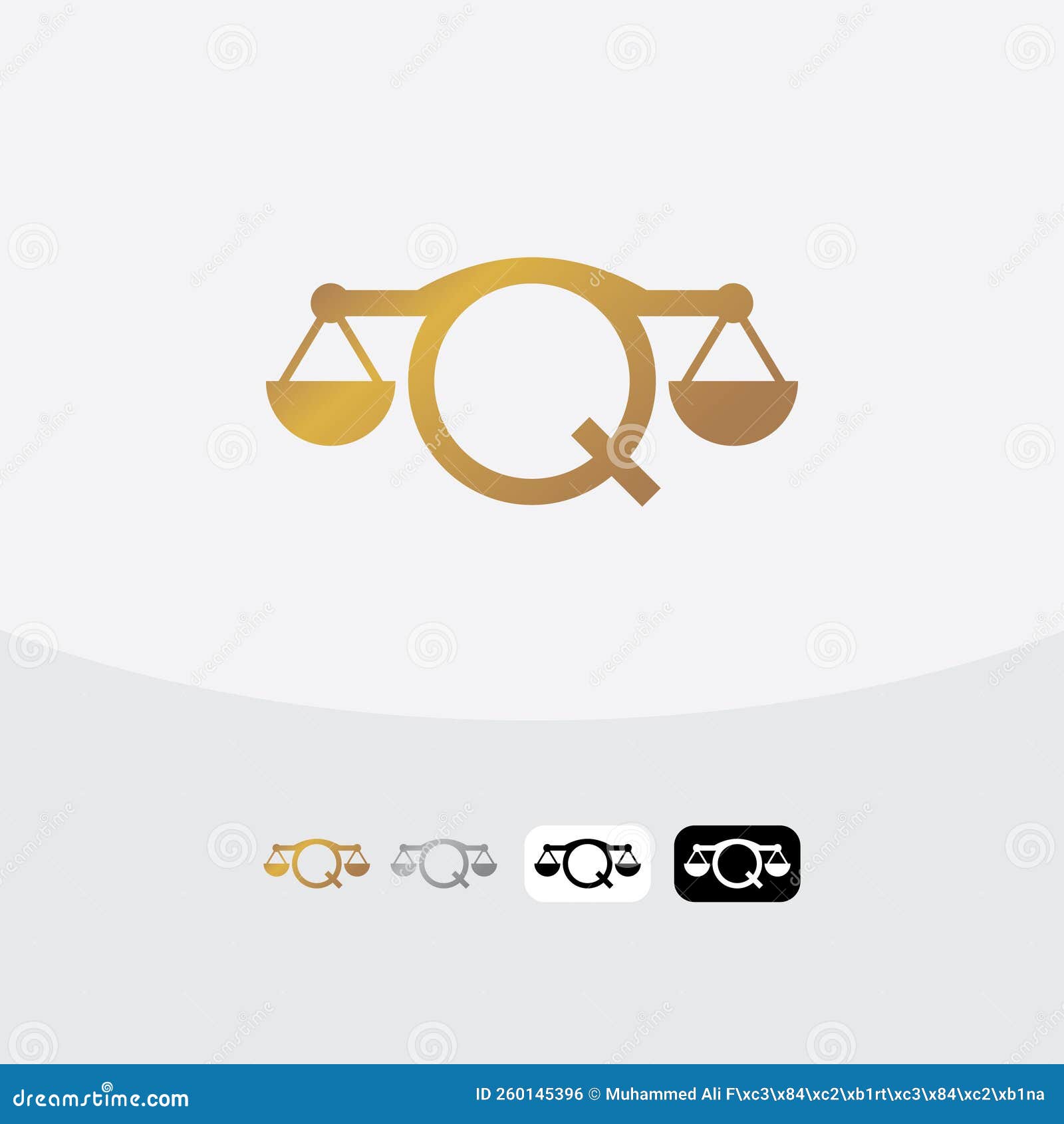 Letter Q and Scales Logo Design Vector. Stock Vector - Illustration of ...