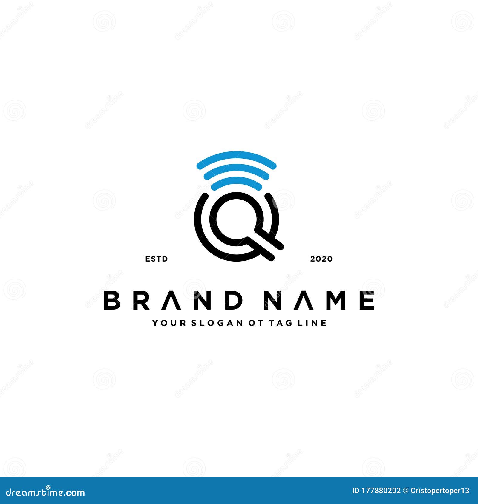 Letter Q and Signal Logo Design Vector Stock Vector - Illustration of ...