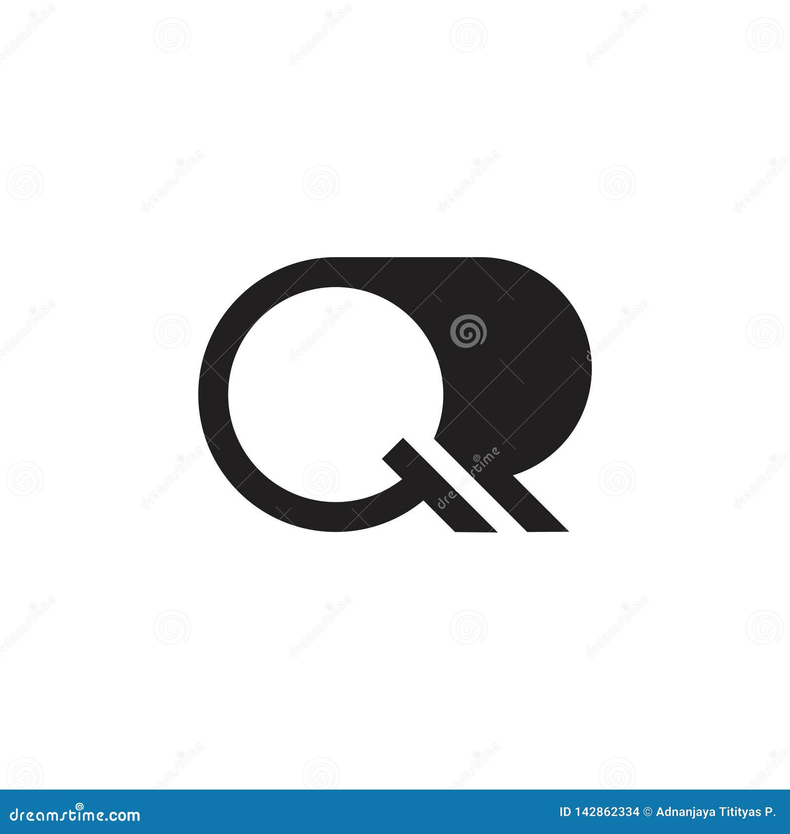 Letter Q Simple Geometric Curves Logo Stock Vector - Illustration of ...