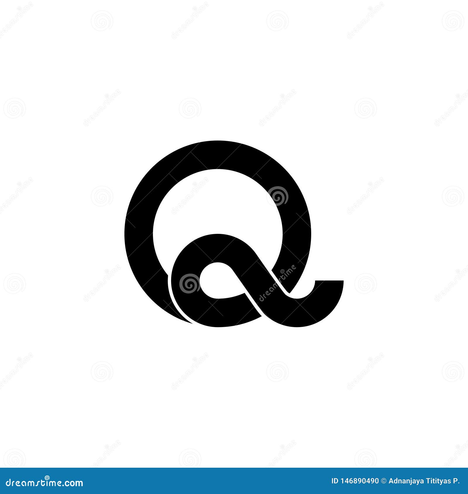 Letter Q Simple Ribbon Shape Overlapping Logo Vector Stock Vector ...