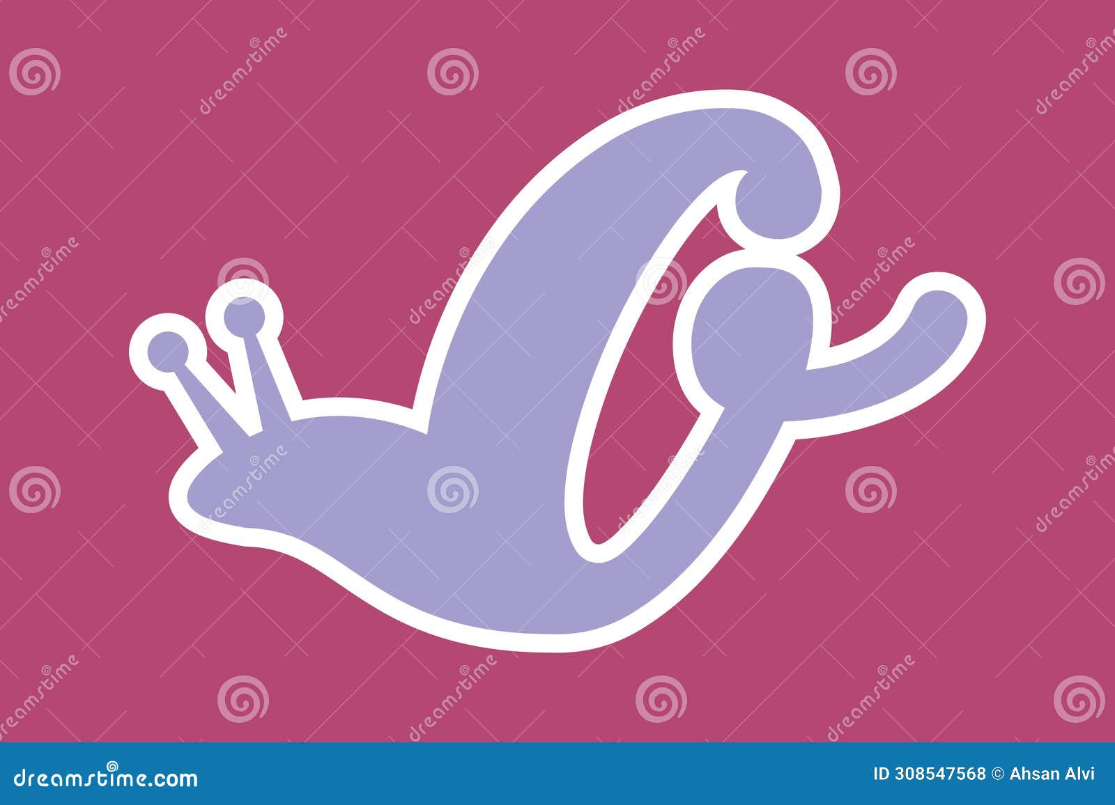 Letter Q Snail Vector Logo Sticker Design. Modern Design. Snail Logo ...