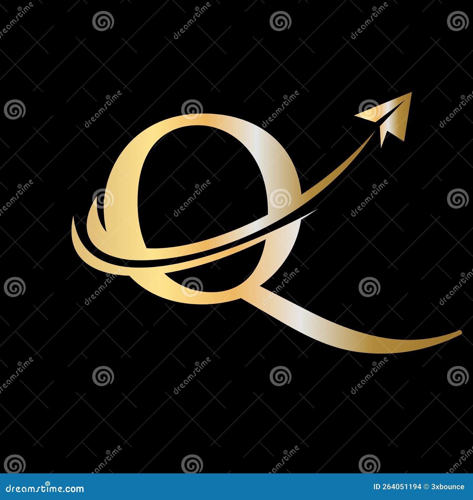 Letter Q Travel Logo Vector Template. Initial Travel Logo on Letter Q ...