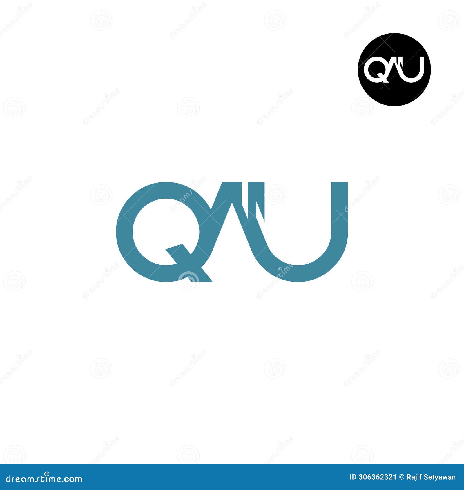 Letter QAU Monogram Logo Design Stock Vector - Illustration of modern ...