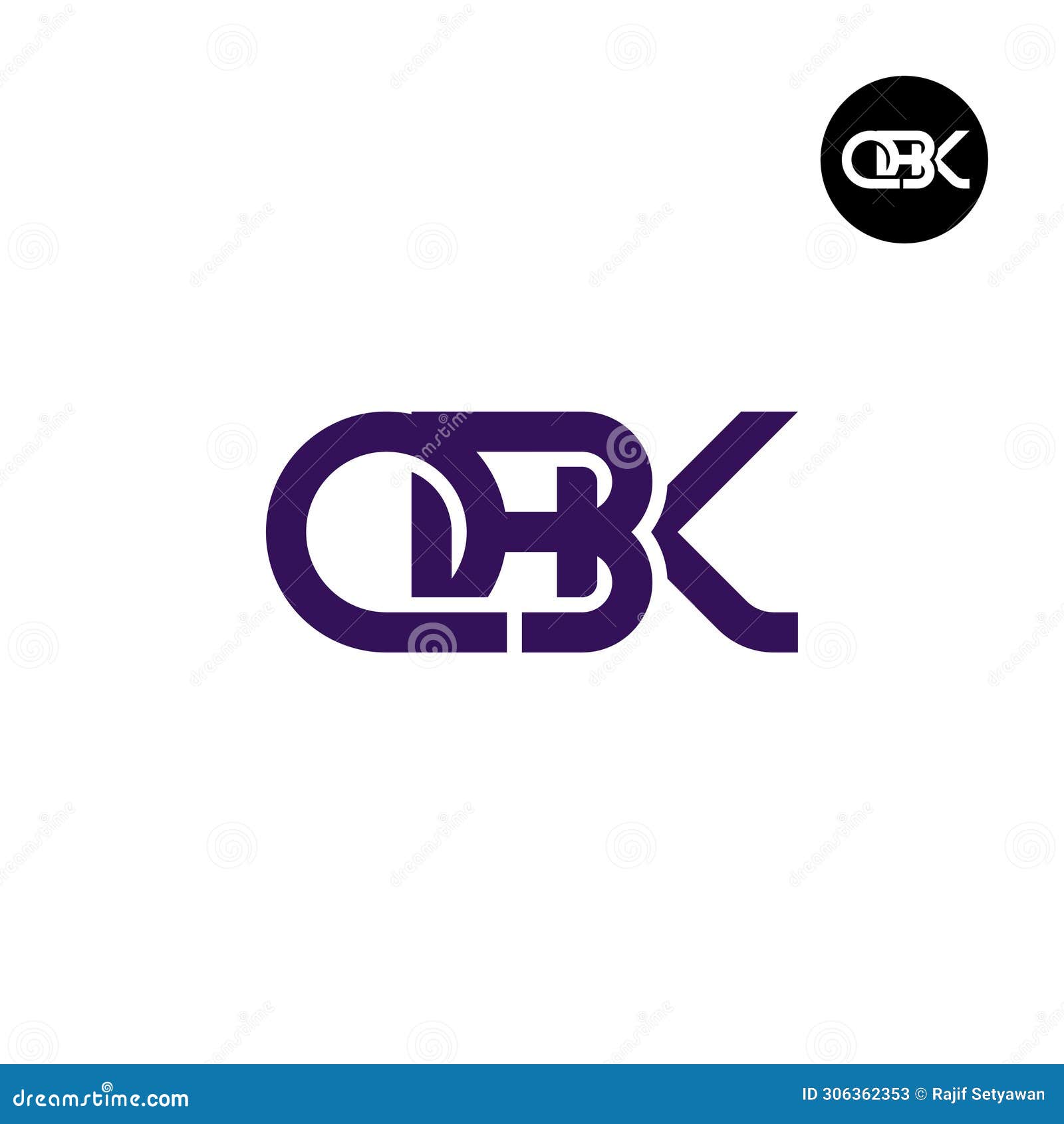 Letter QBK Monogram Logo Design Stock Vector - Illustration of alphabet ...