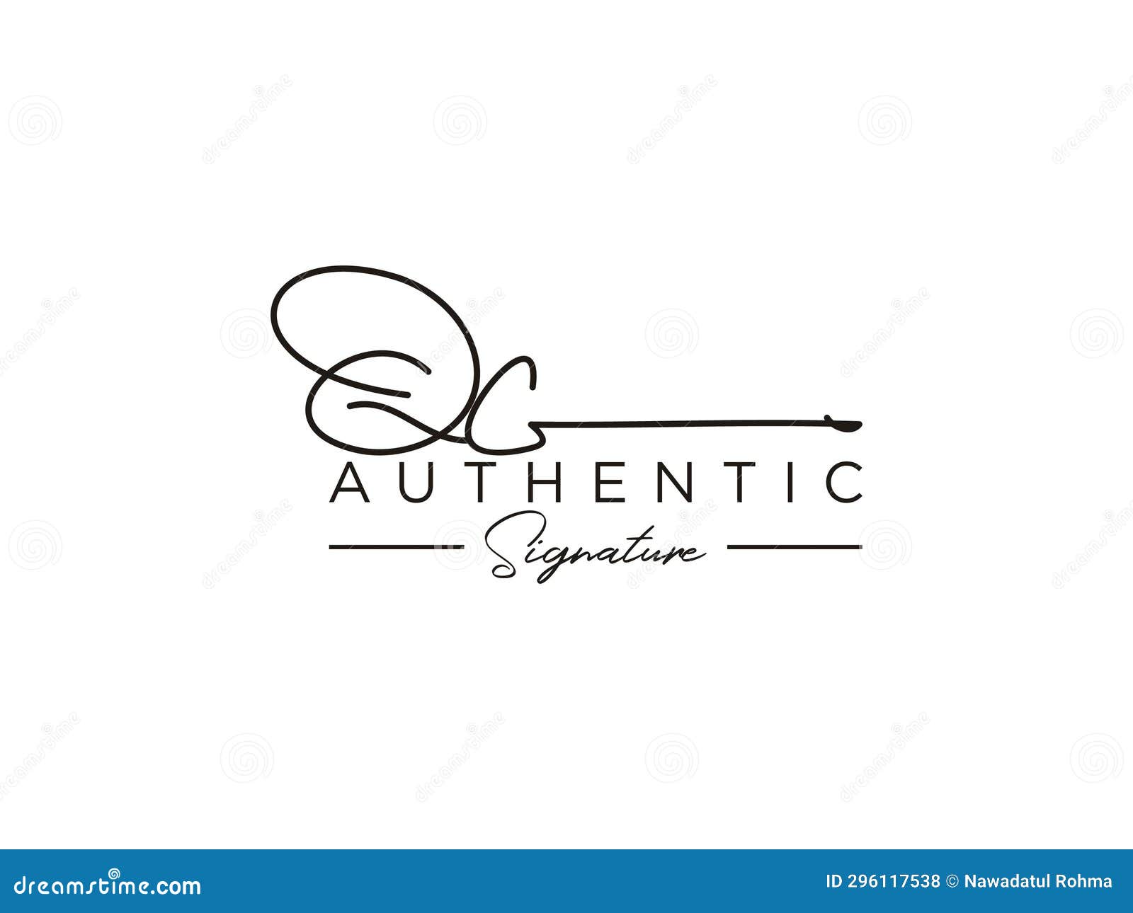 Letter QC Signature Logo Template Vector Stock Vector - Illustration of ...