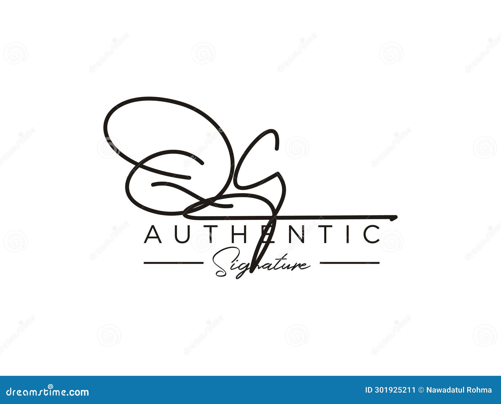 Letter QC Signature Logo Template Vector Stock Vector - Illustration of ...