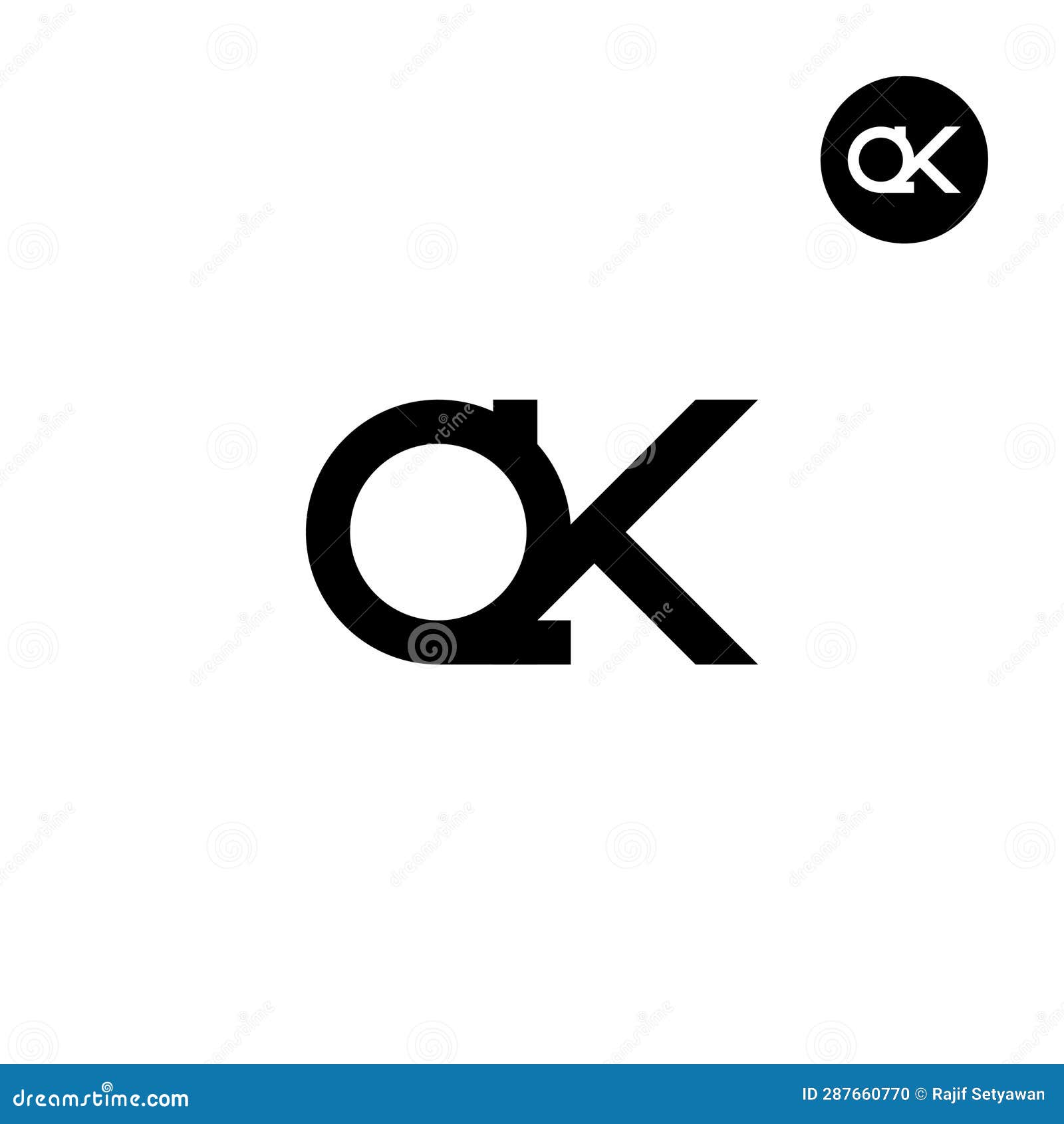 Letter QK Monogram Logo Design Stock Vector - Illustration of modern ...