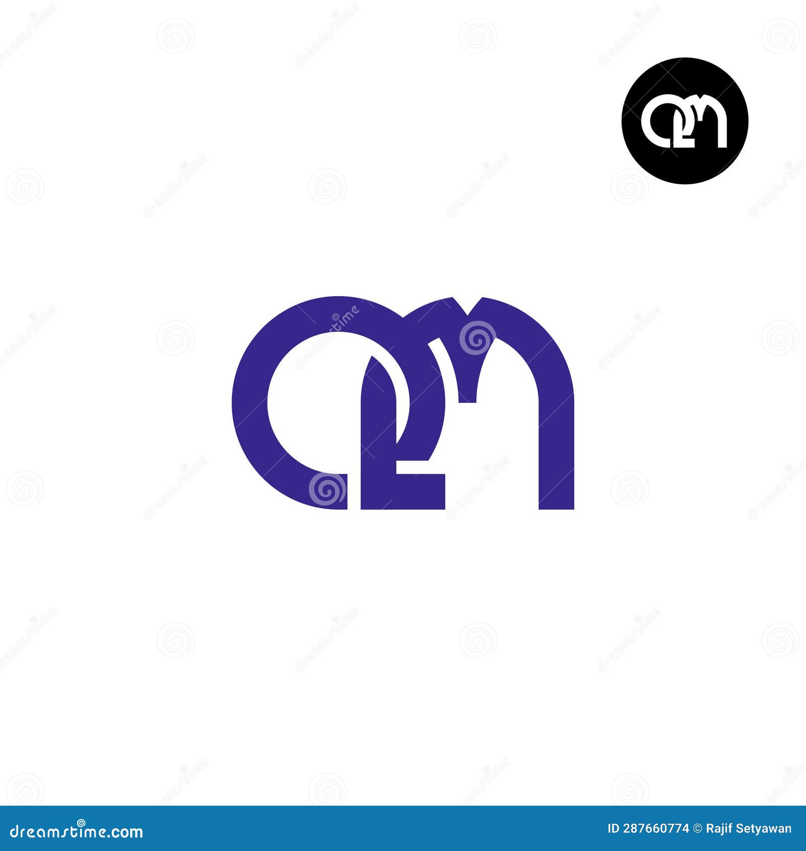 Letter QM Monogram Logo Design Stock Vector - Illustration of exclusive ...