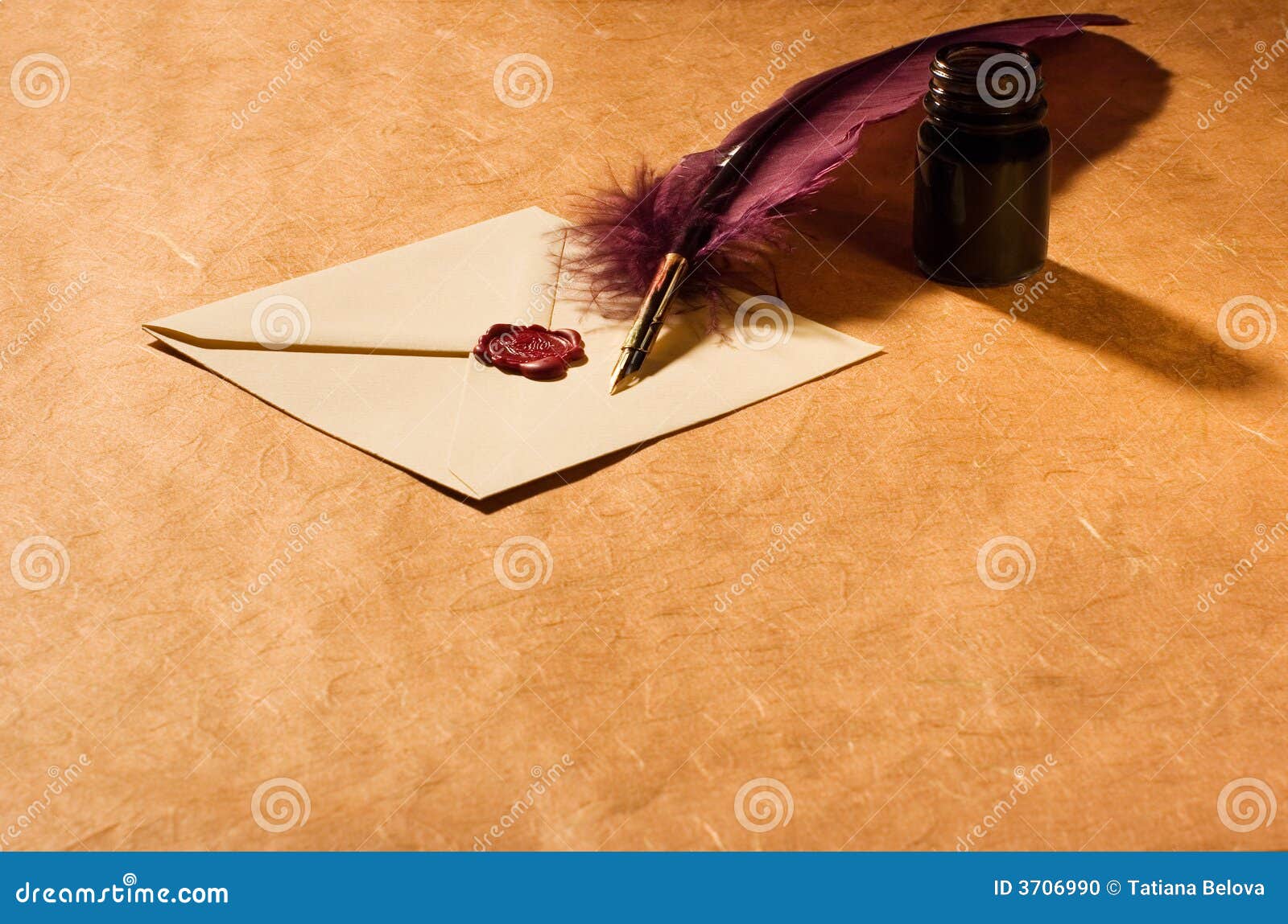 Letter, quill, inkwell stock photo. Image of letter, document - 3706990