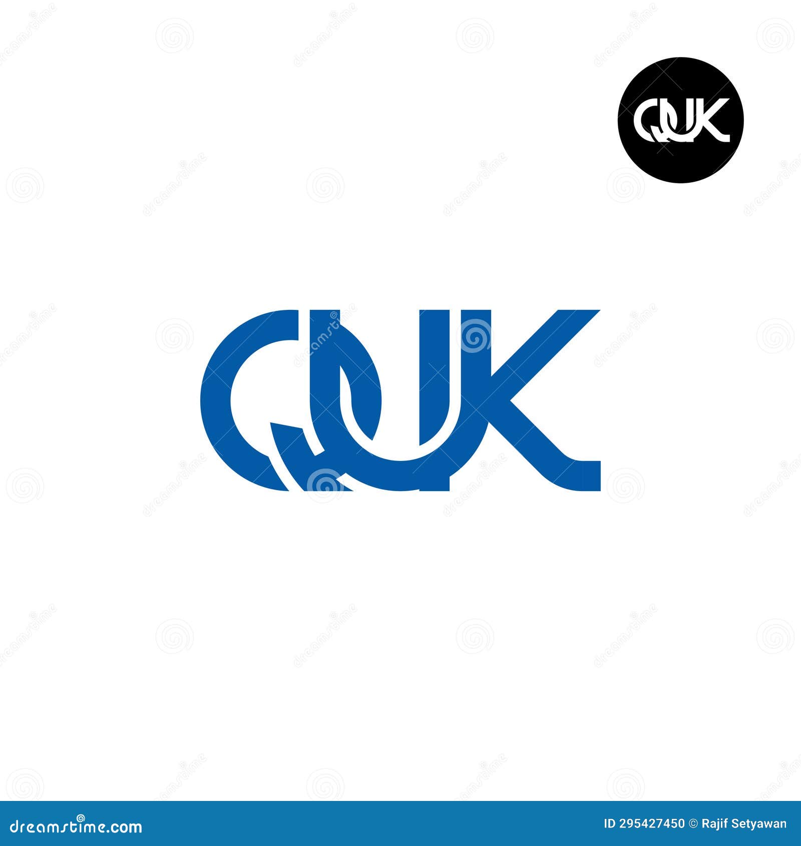 Letter QUK Monogram Logo Design Stock Illustration - Illustration of ...