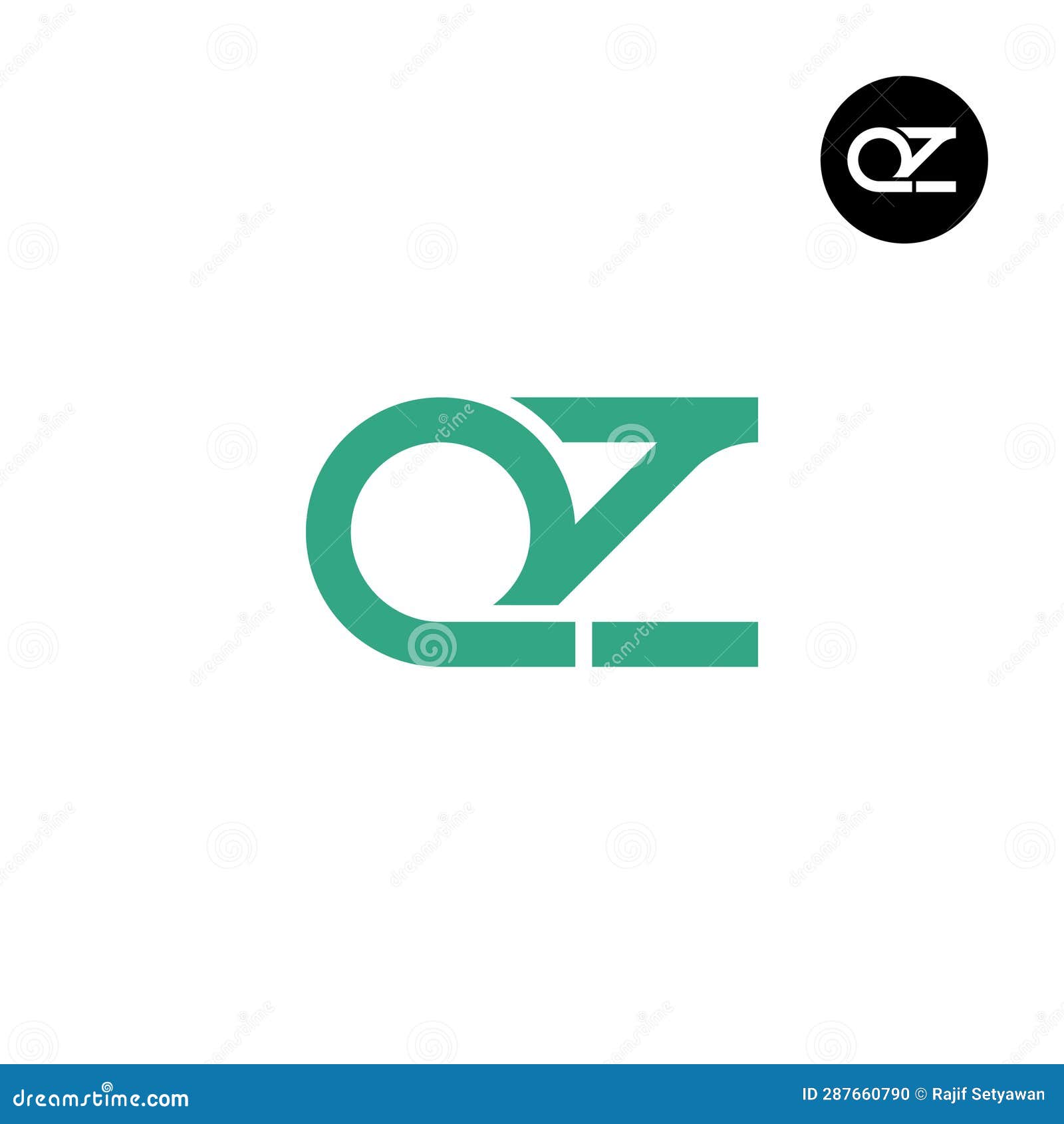 Letter QZ Monogram Logo Design Stock Illustration - Illustration of ...