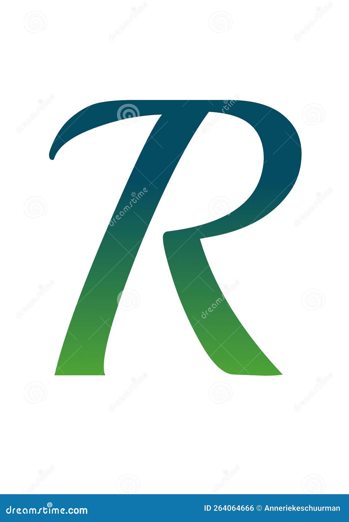 Letter R of the Alphabet Made with Green and Blue Gradient Stock ...