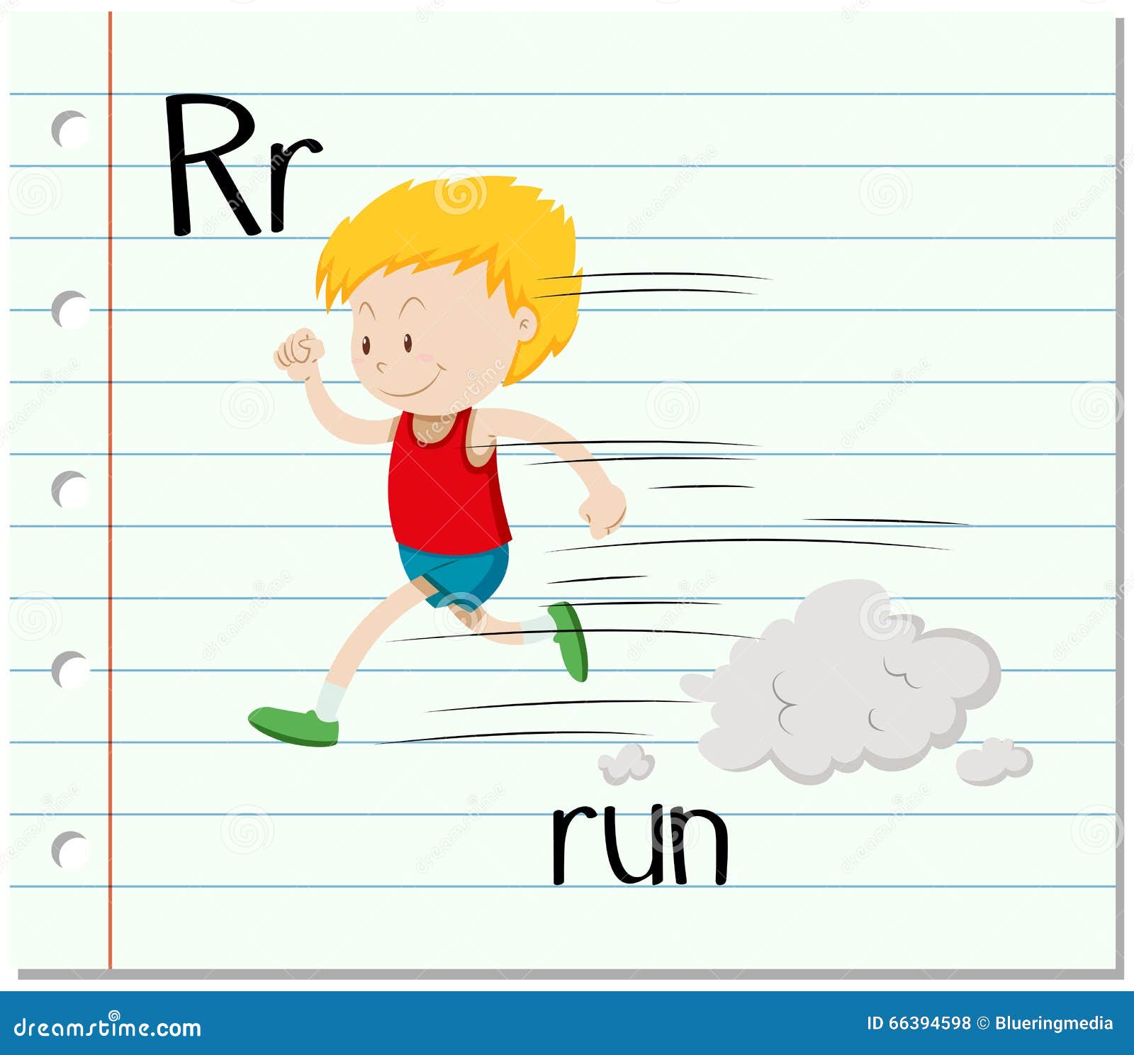 Kid With Letter Running In Hurry - Cute Cartoon Girl Illustration Stock ...
