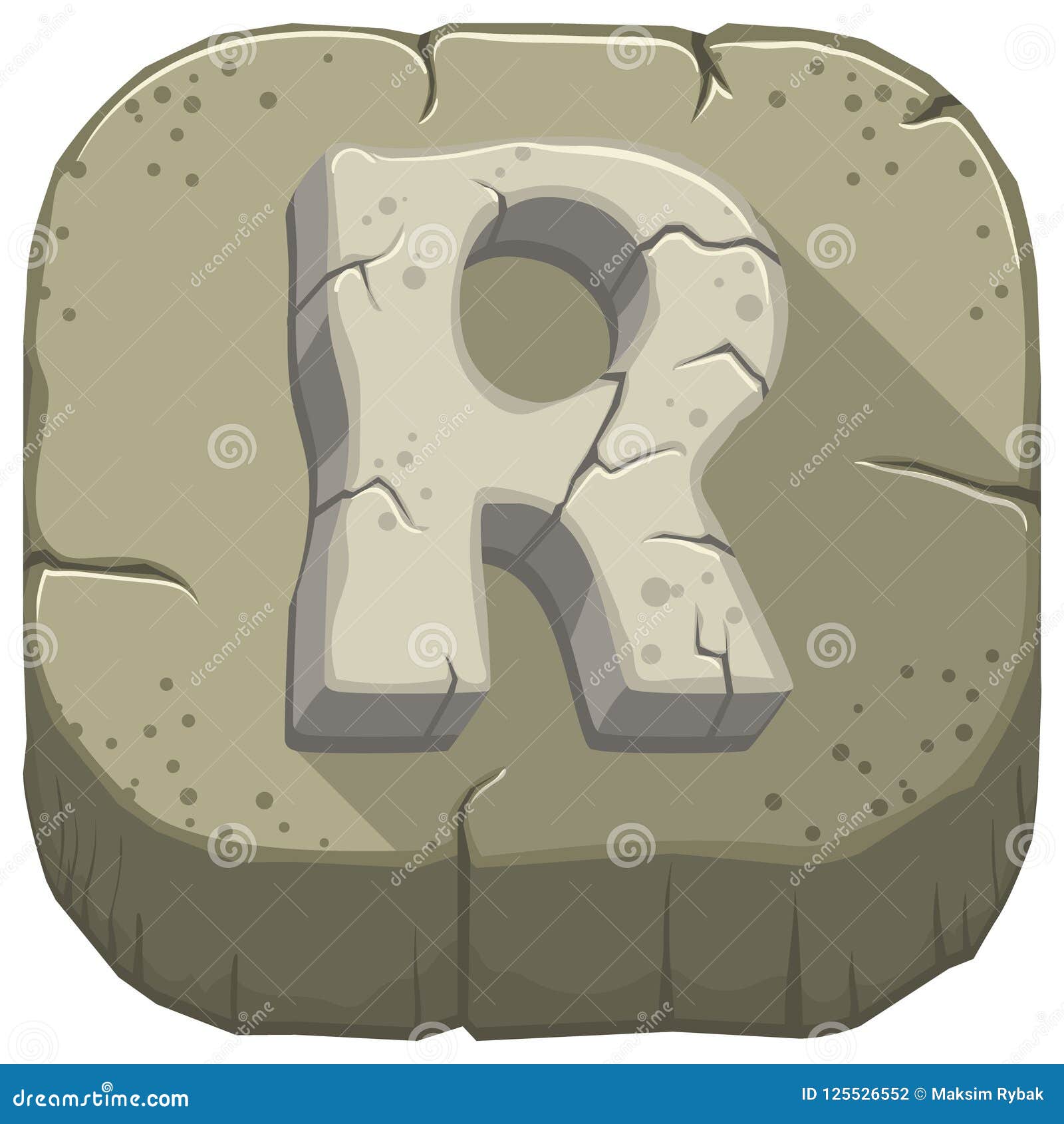 Letter R carved from stone stock vector. Illustration of limestone ...