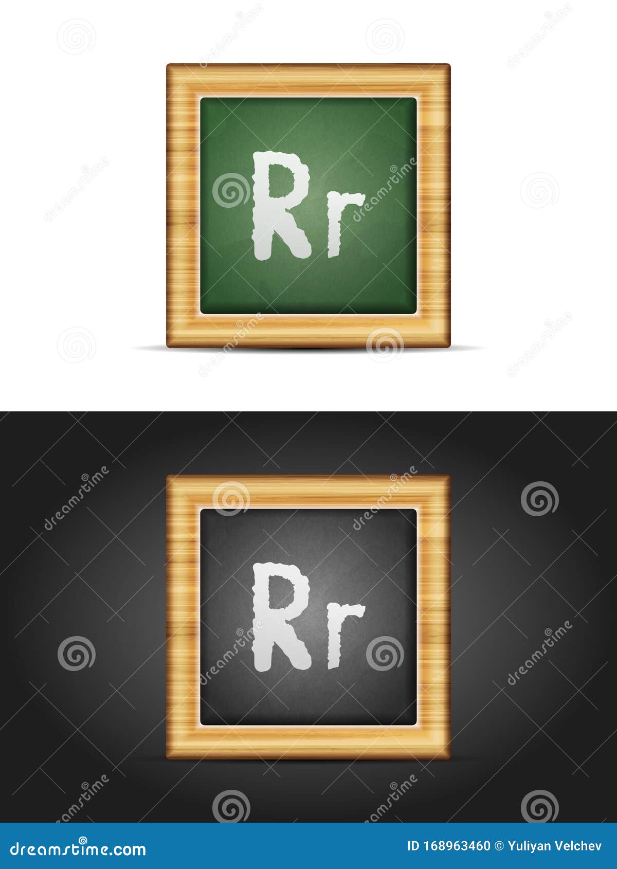 Letter R on chalkboard stock vector. Illustration of blackboard - 168963460