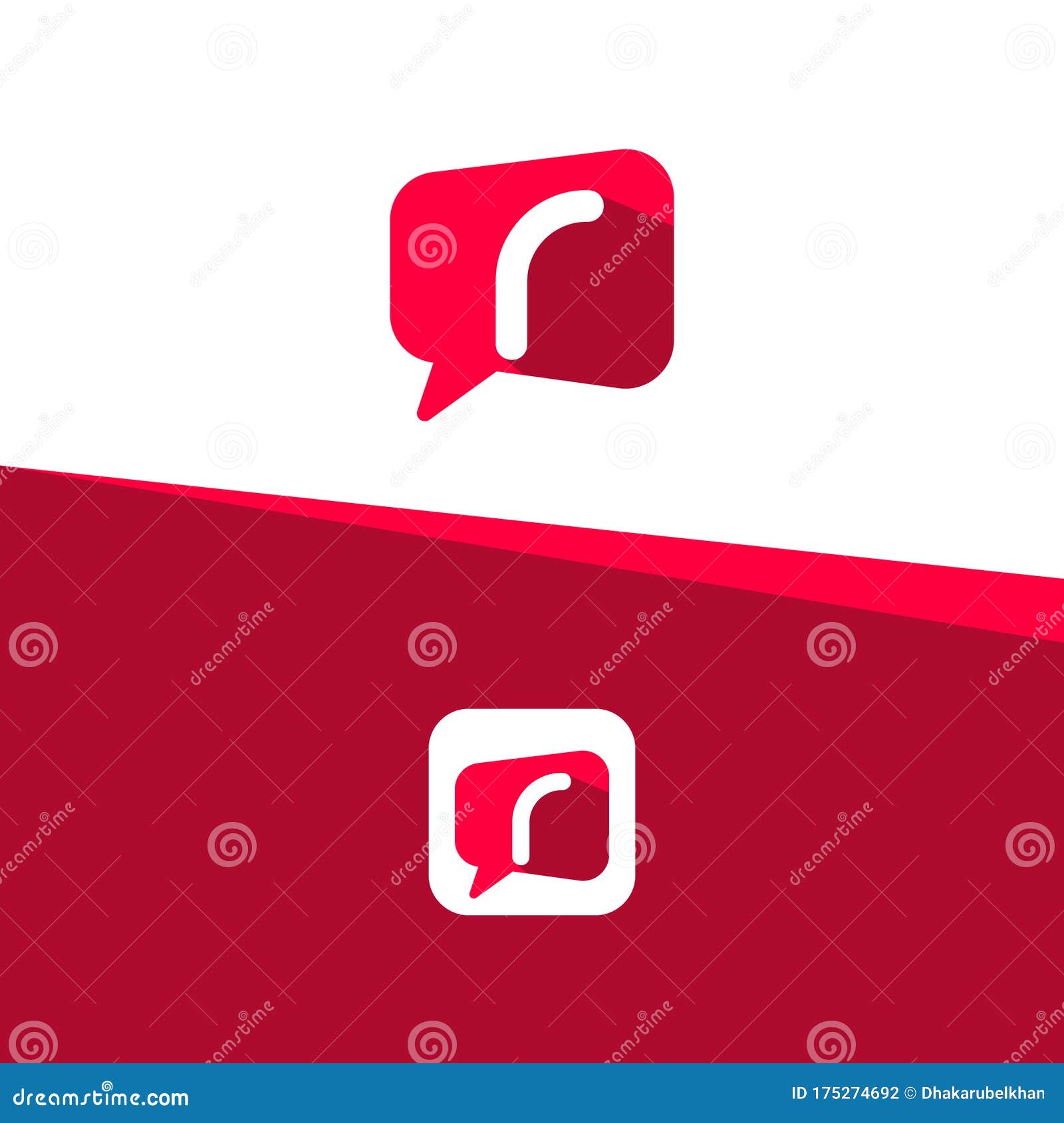 Letter R Chat Talk Logo Design Template Vector Illustration Stock ...