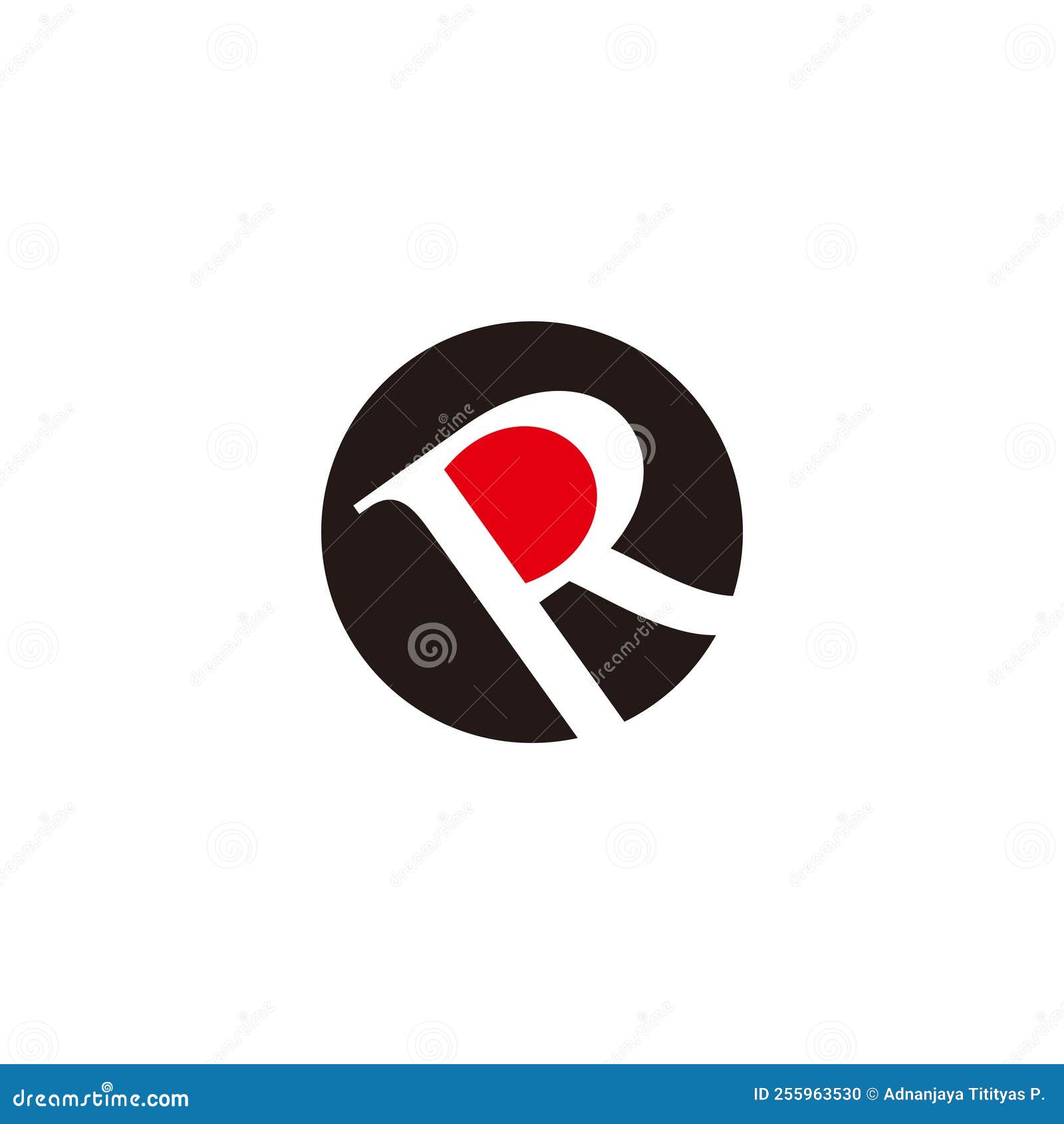 Letter R Circle Negative Space Colorful Logo Vector Stock Vector ...