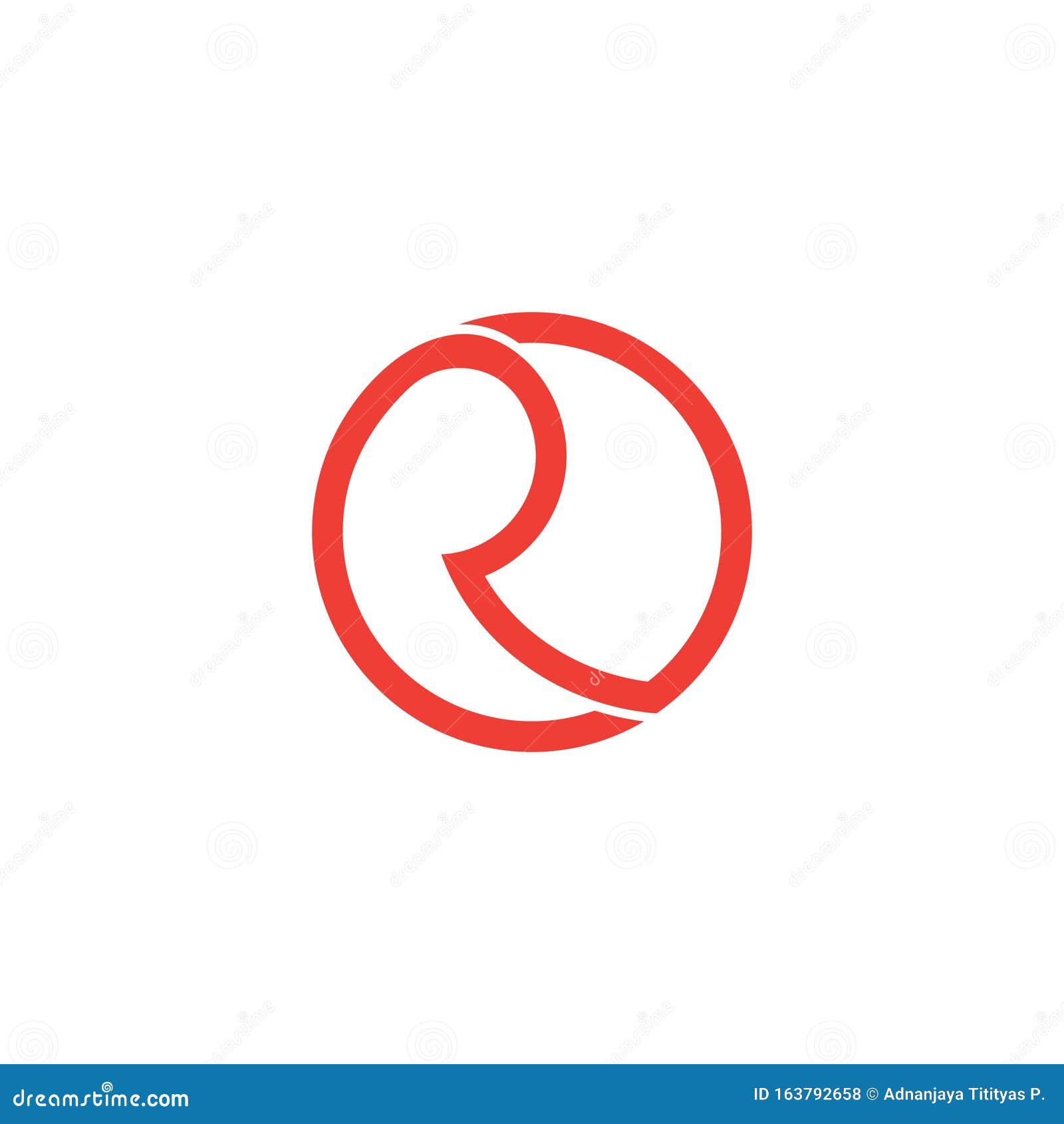 Letter R Circle Overlapping Design Symbol Logo Vector Stock Vector ...