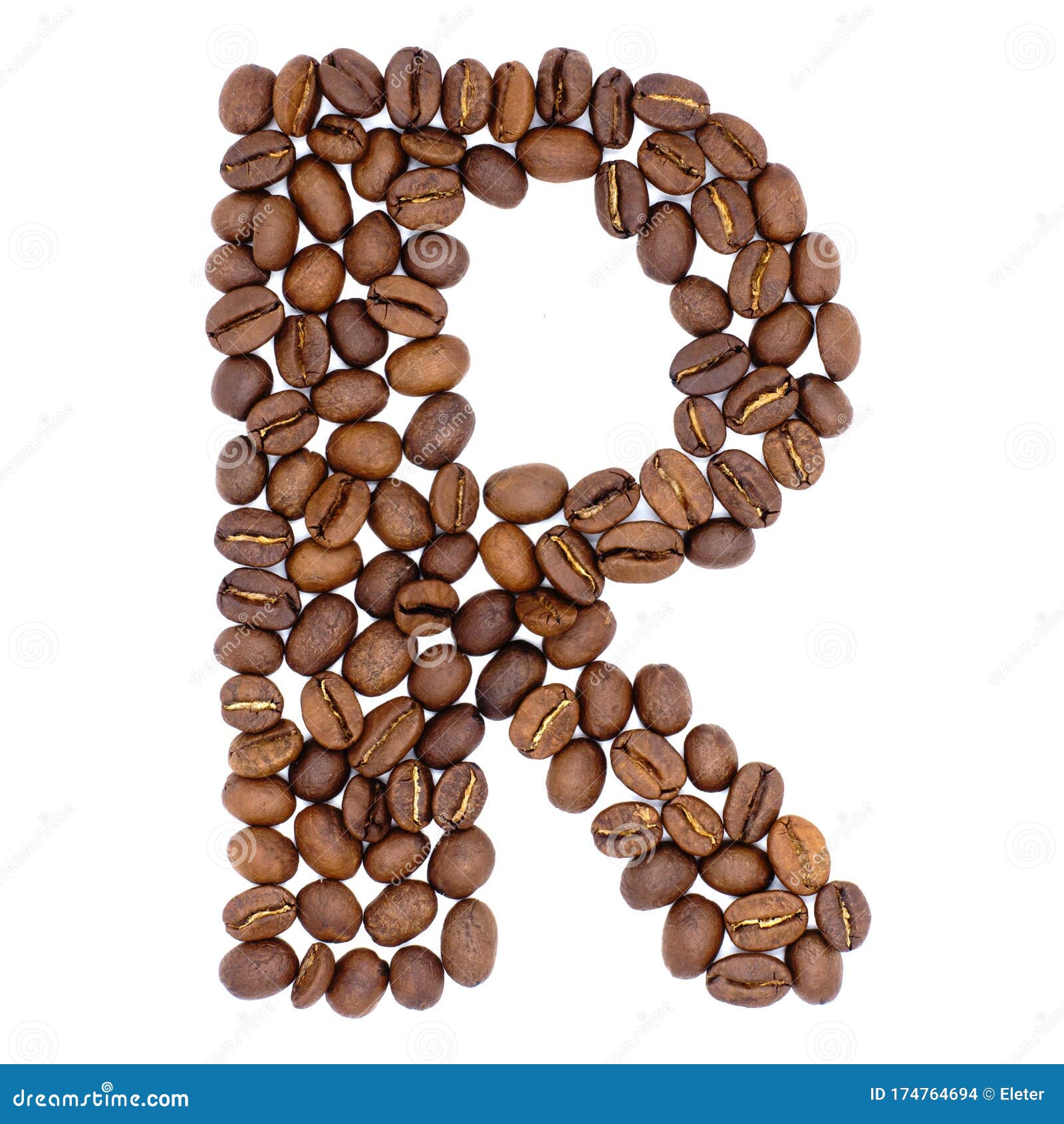 Letter R from Coffee Alphabet Isolated on White Stock Photo - Image of ...
