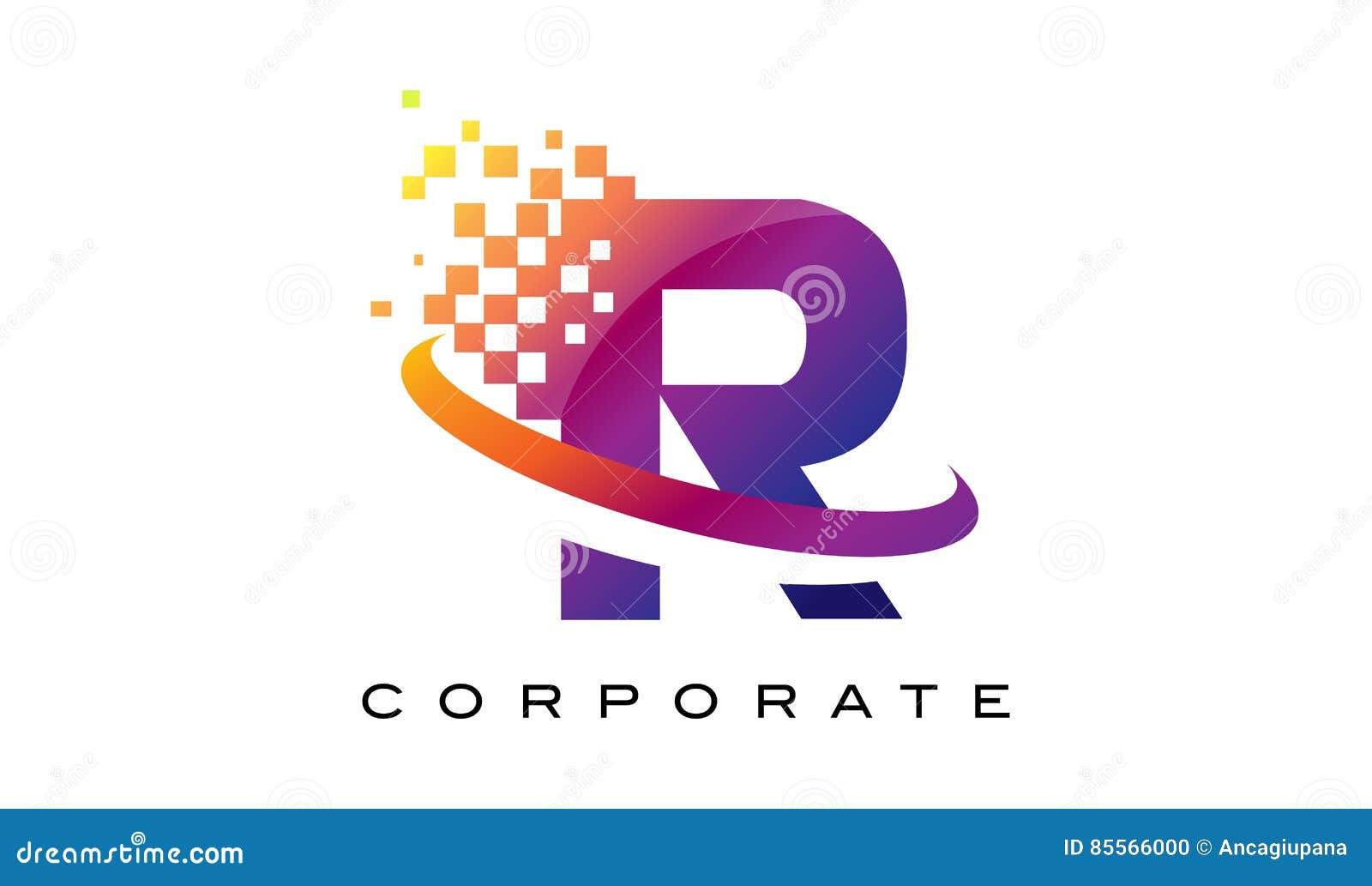 Letter R Colourful Rainbow Logo Design. Stock Vector - Illustration of ...