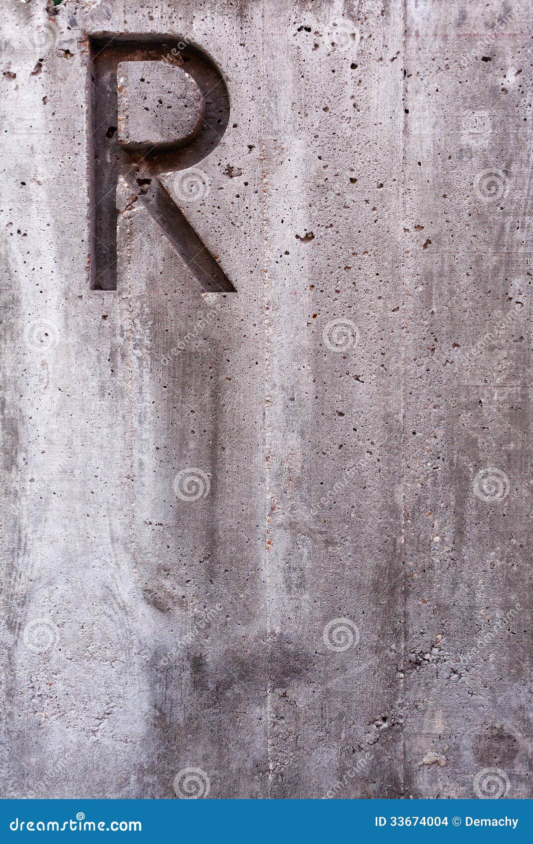 Letter R on Concrete Vertical Stock Photo - Image of antique, dark ...
