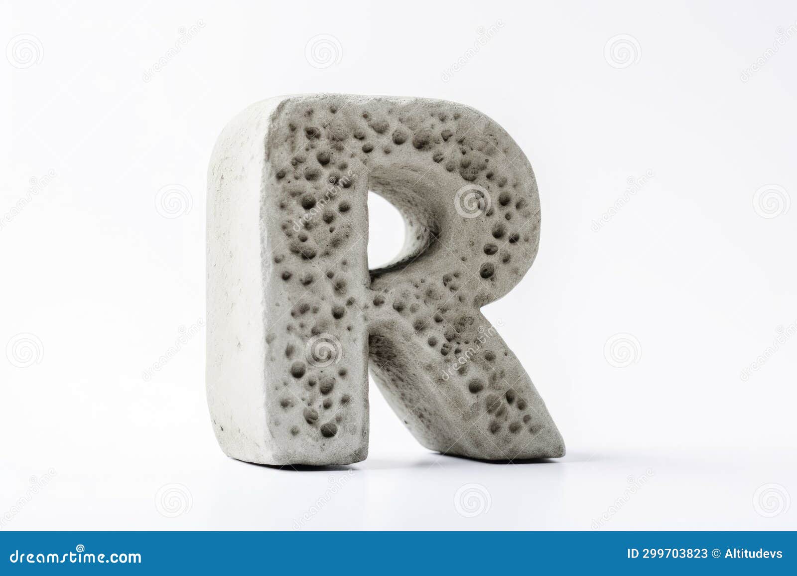 Letter R, from Concrete, on White Background Stock Illustration ...