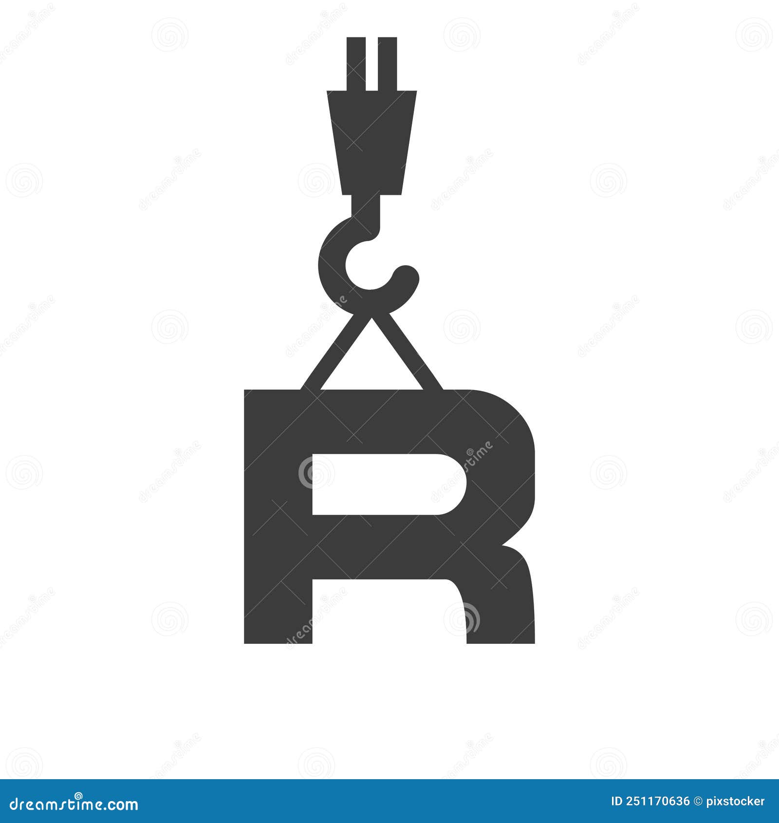 Letter R Construction Logo Template. Construction Logo Crane Concept ...