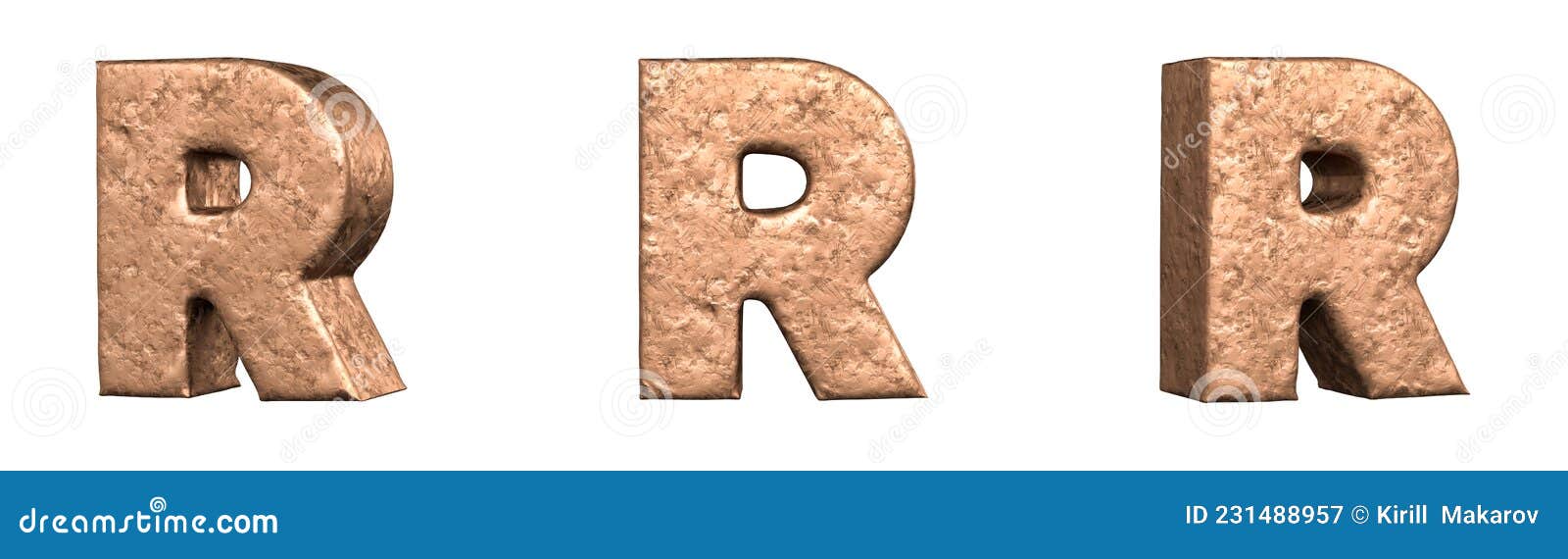 Letter R from Copper Letters Alphabet Collection Set. Isolated Stock ...