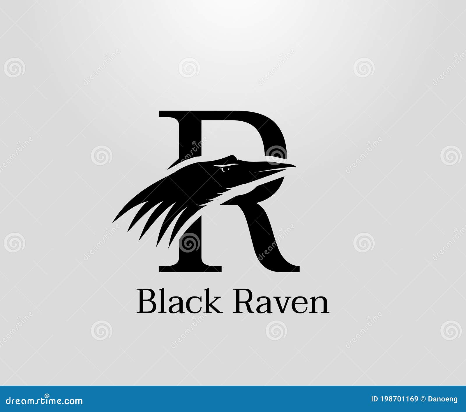 Letter R Crow Logo Designs, Black Raven in Letter R Vector Illustration ...