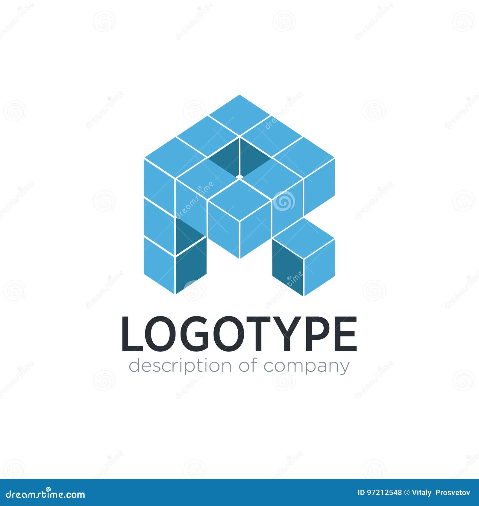 Letter R Cube Figure Logo Icon Design Template Elements Stock Vector ...