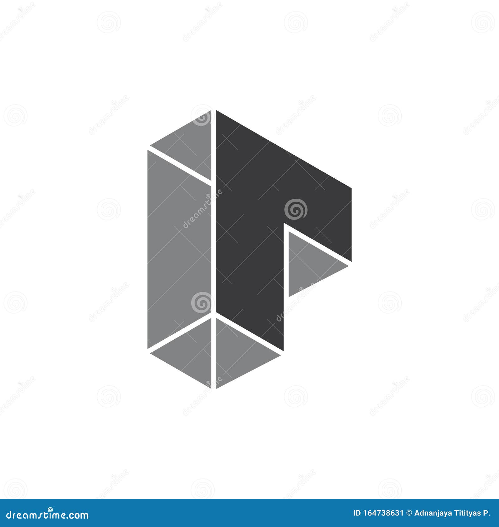 Letter R 3d Geometric Logo Vector Stock Vector - Illustration of shape ...
