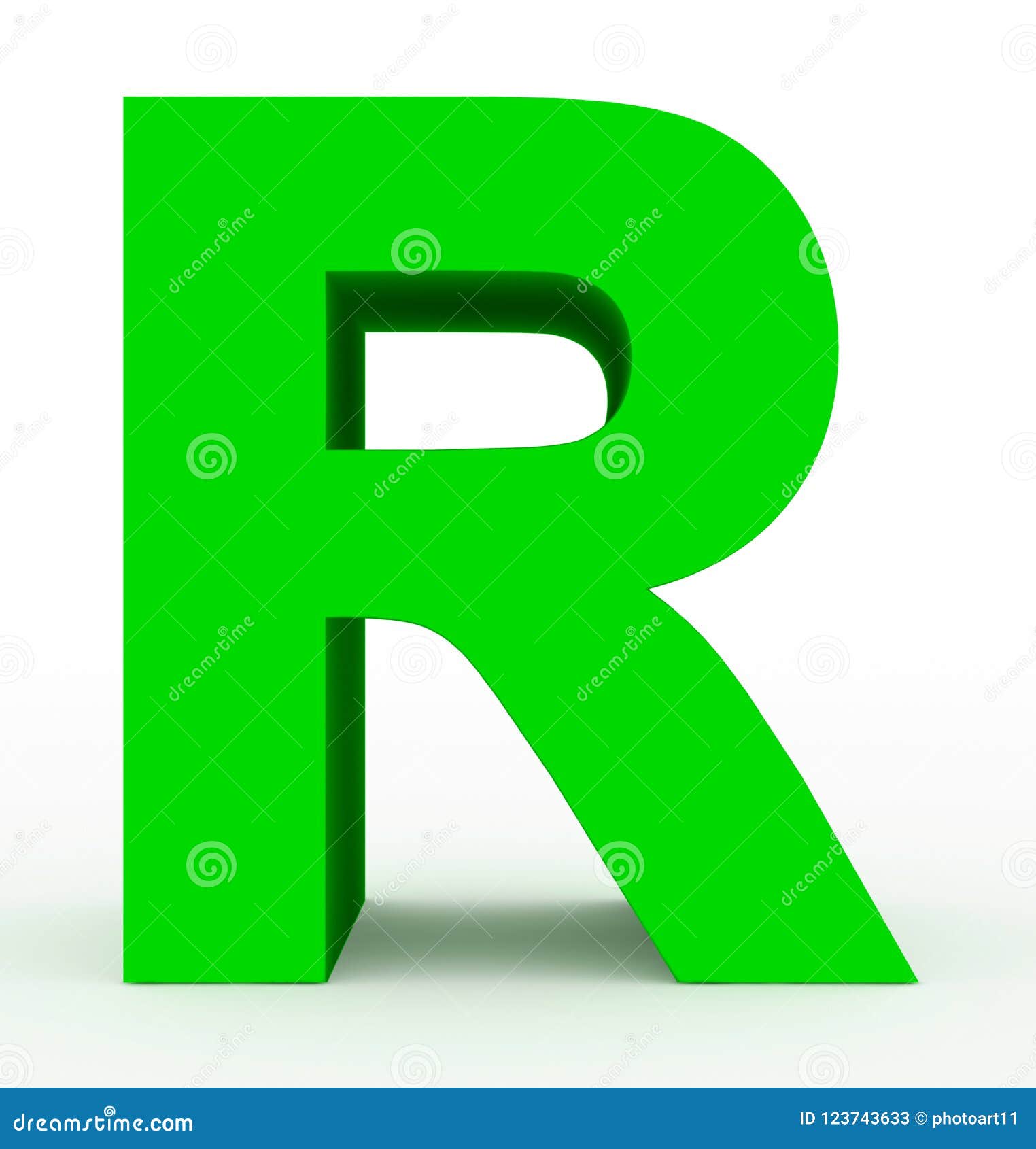 Letter R 3d Green Isolated on White Stock Illustration - Illustration ...