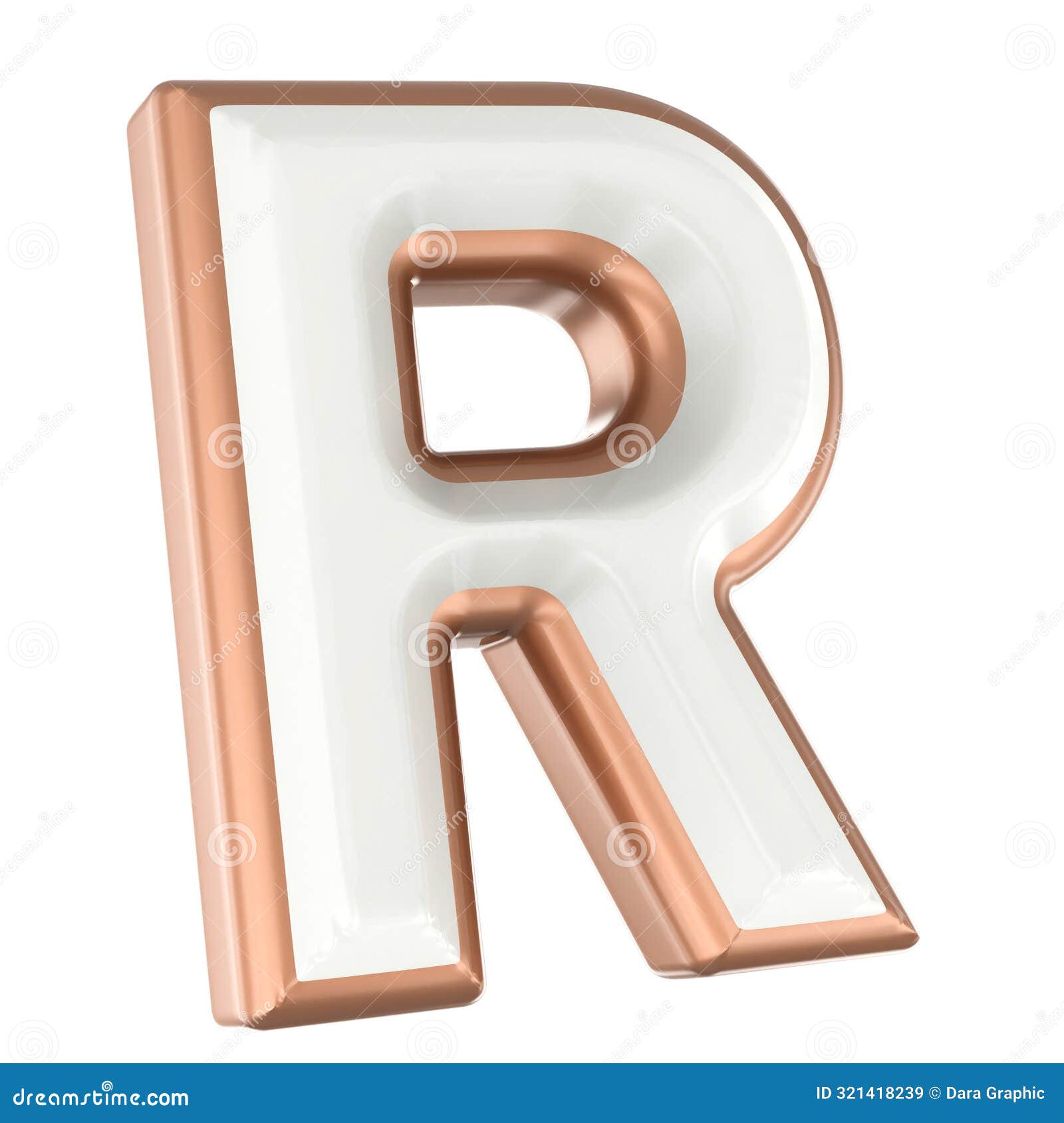 Letter R 3D Render with White Background Design Stock Illustration ...