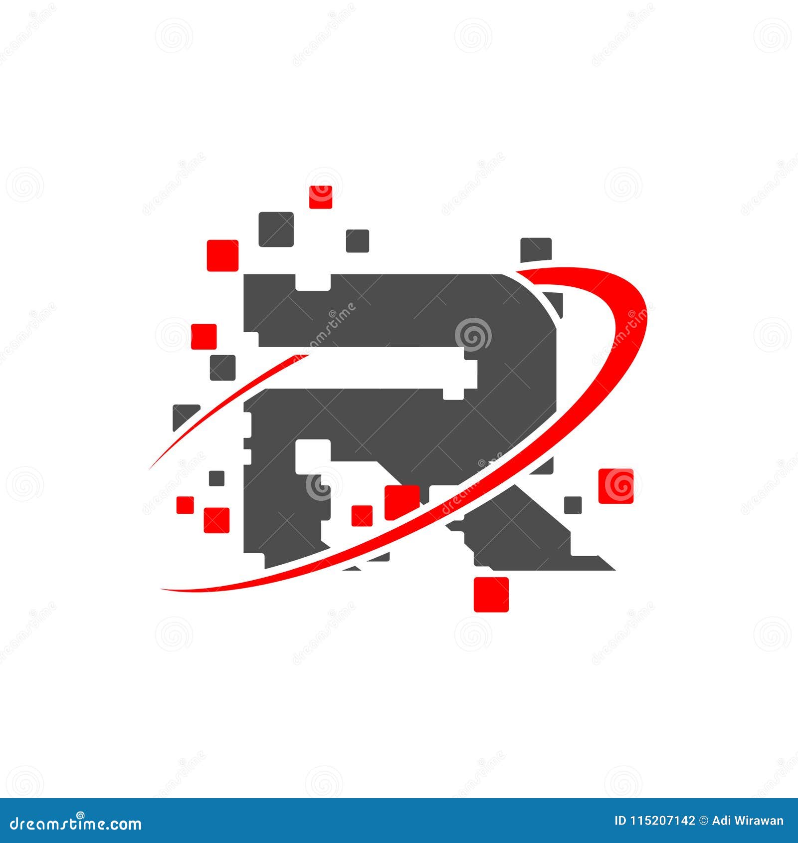 Letter R Data Tech Logo Design Concept and Idea Stock Vector ...