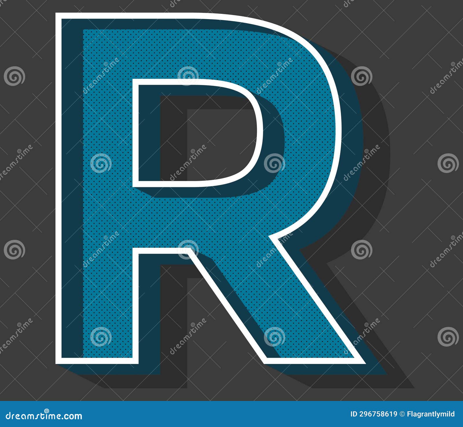 Letter R 3D Isometric Design (dark Background) Stock Illustration ...