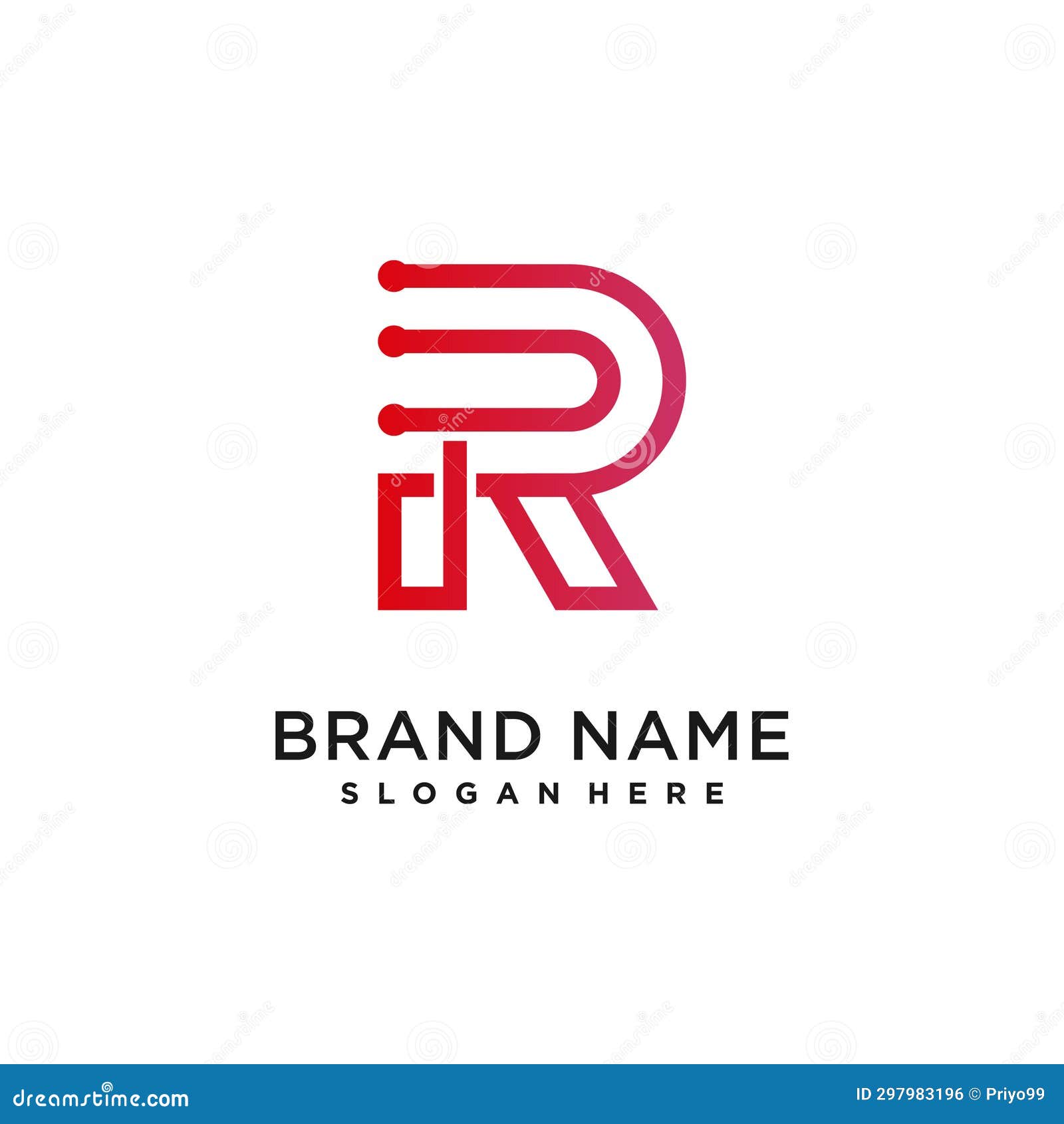 Letter R Design Element Icon with Creative Modern Concept Stock Vector ...