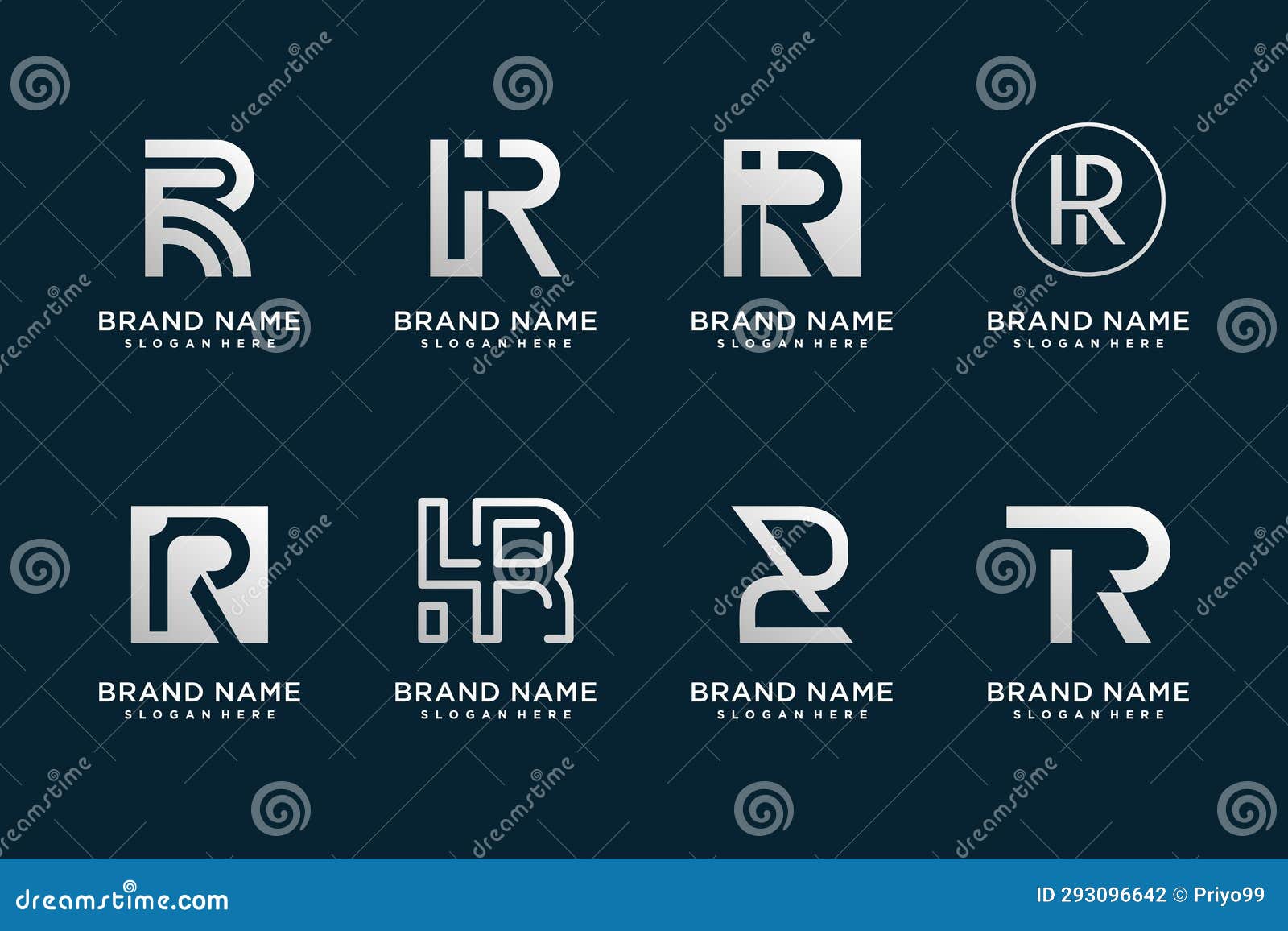 Letter R Design Element Icon Vector Collection with Creative Unique ...