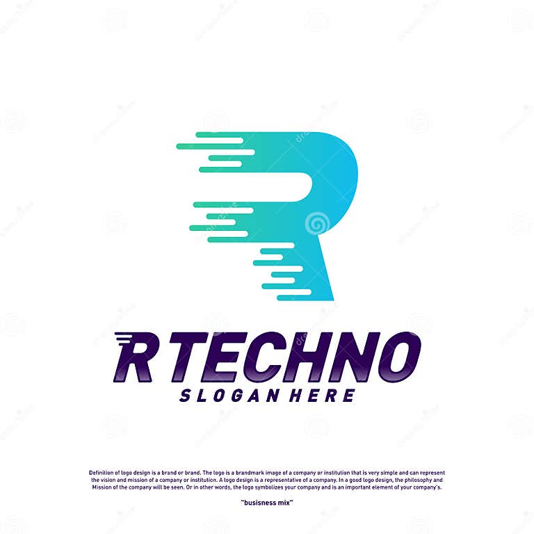 Letter R Digital Logo Design Concept Vector. Initial R Technology Logo ...