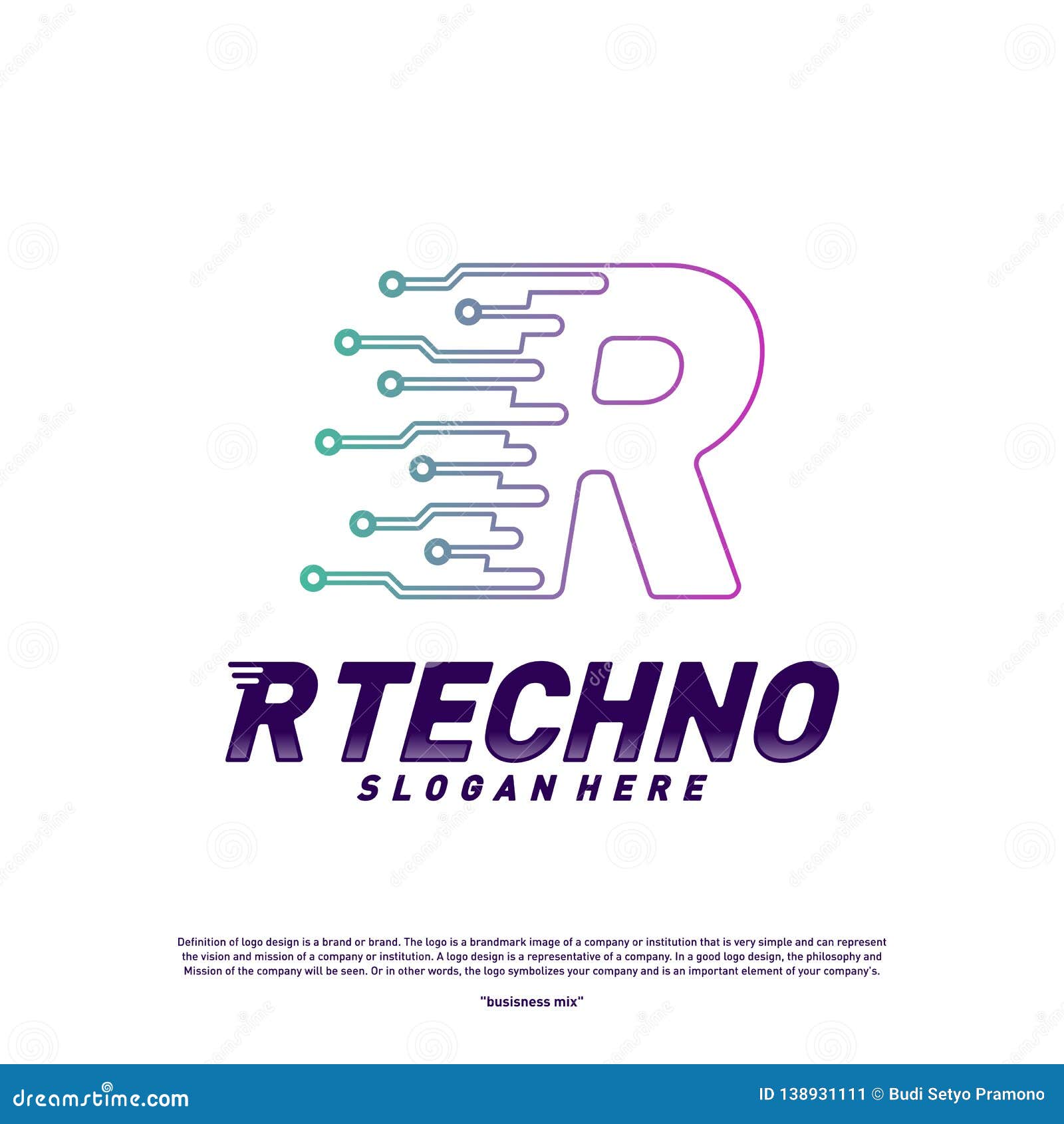 Letter R Digital Logo Design Concept Vector. Initial R Technology Logo ...