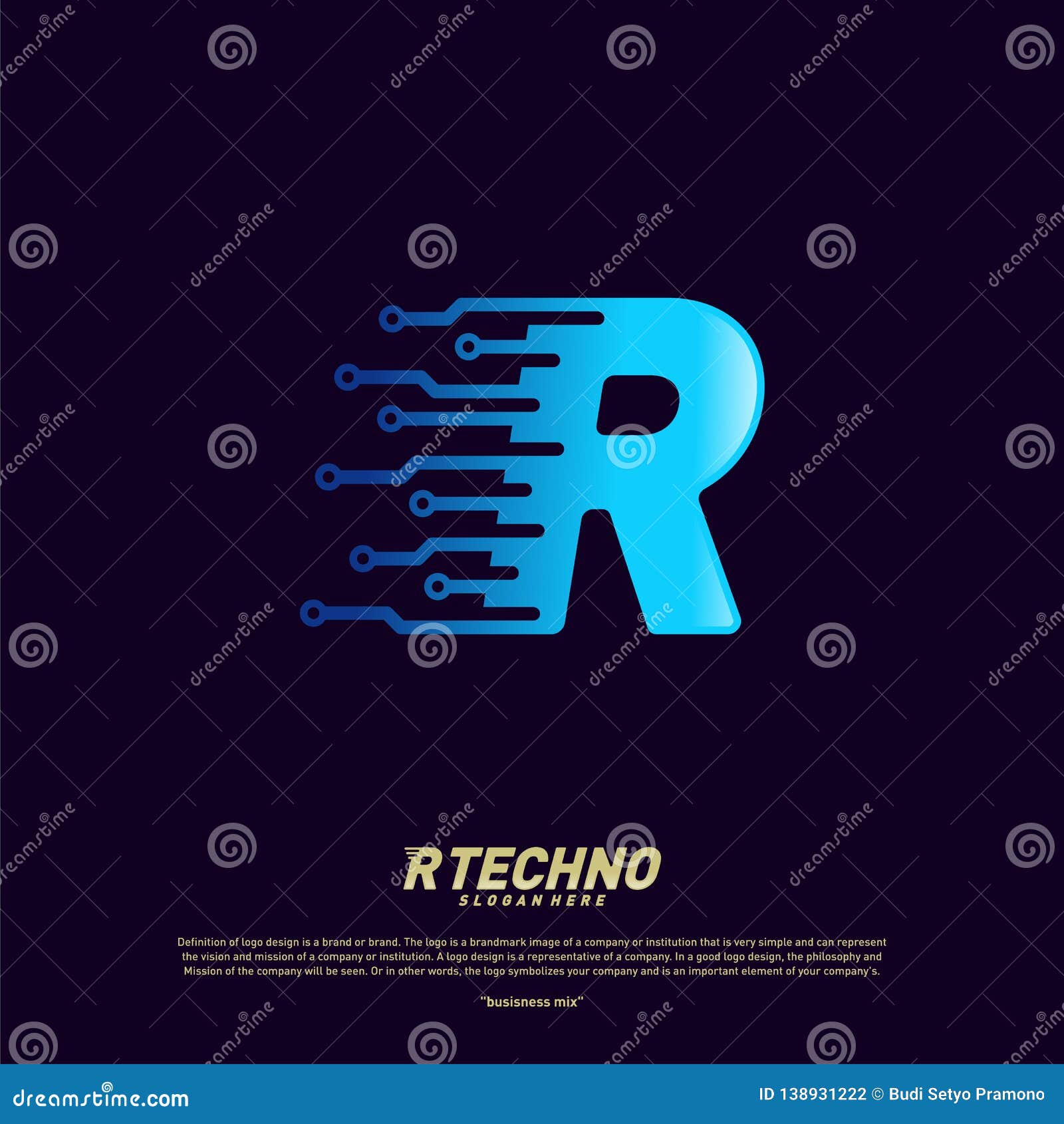 Letter R Digital Logo Design Concept Vector. Initial R Technology Logo ...