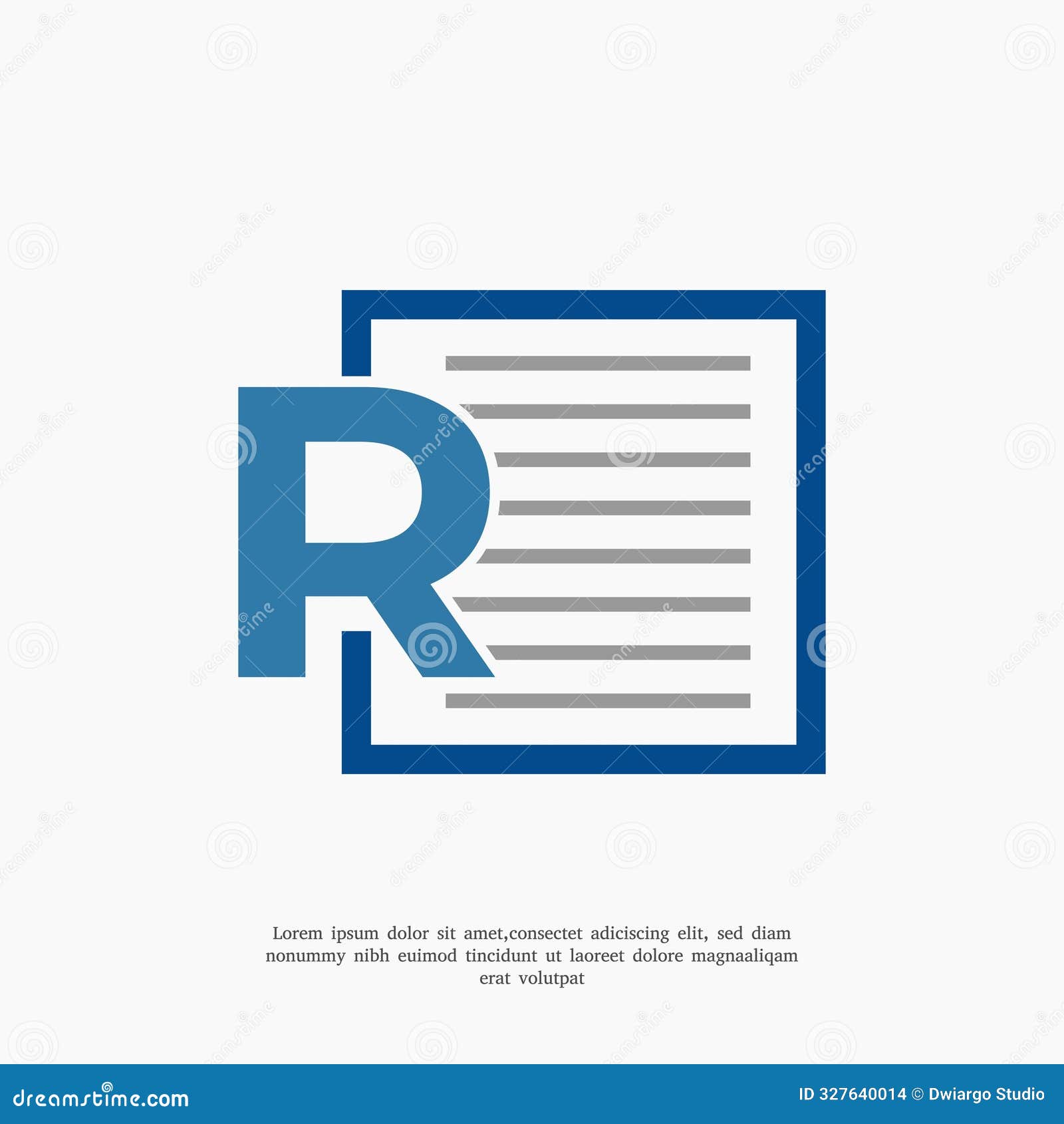 Letter R Document Logo Design Template Stock Vector - Illustration of ...