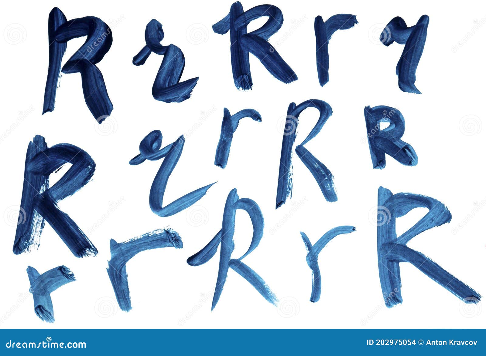 The Letter R is Drawn in Different Versions Stock Photo - Image of ...