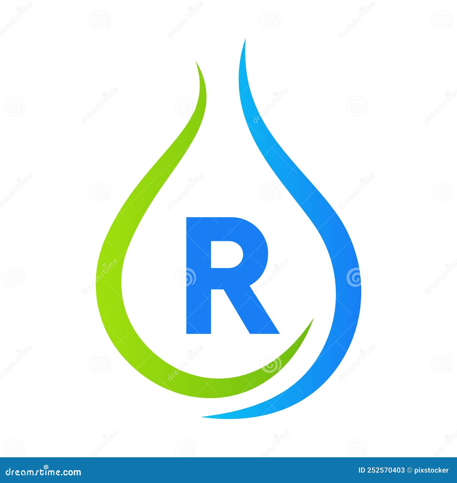 Letter R Drop Water Logo Design Vector Template. Minimal Water Logo ...
