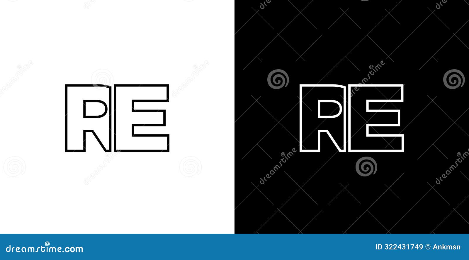 Letter R and E, RE Logo Design Template. Minimal Monogram Initial Based ...